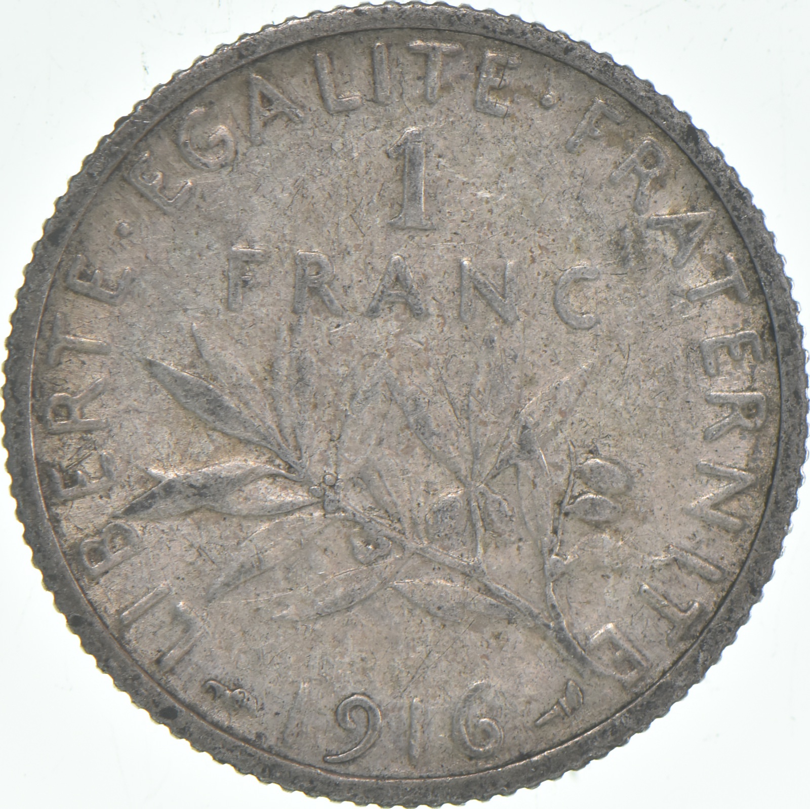 SILVER - Roughly the Size of a Quarter - 1916 France 1 Franc - World ...