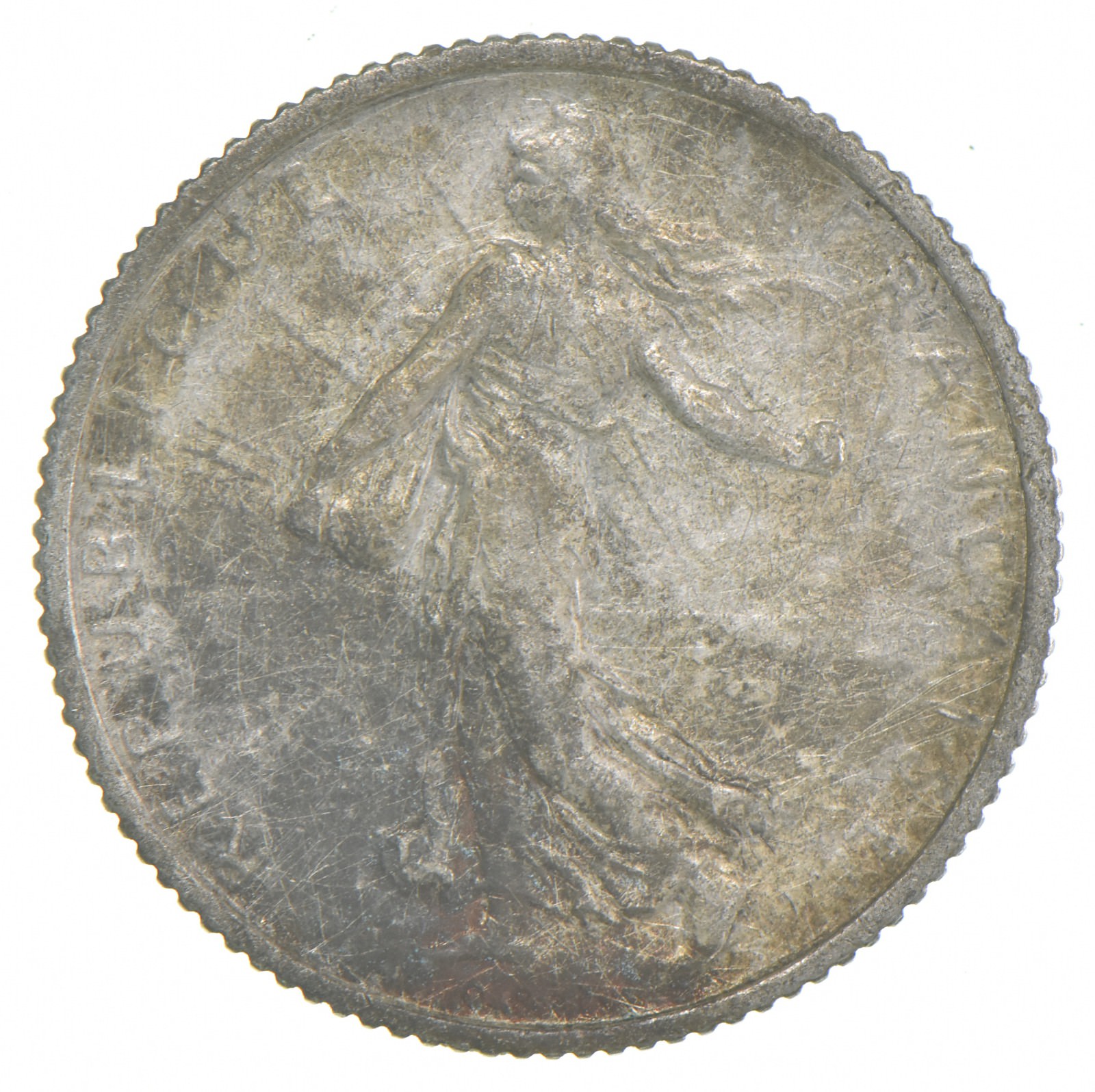 SILVER - Roughly the Size of a Quarter - 1916 France 1 Franc - World ...