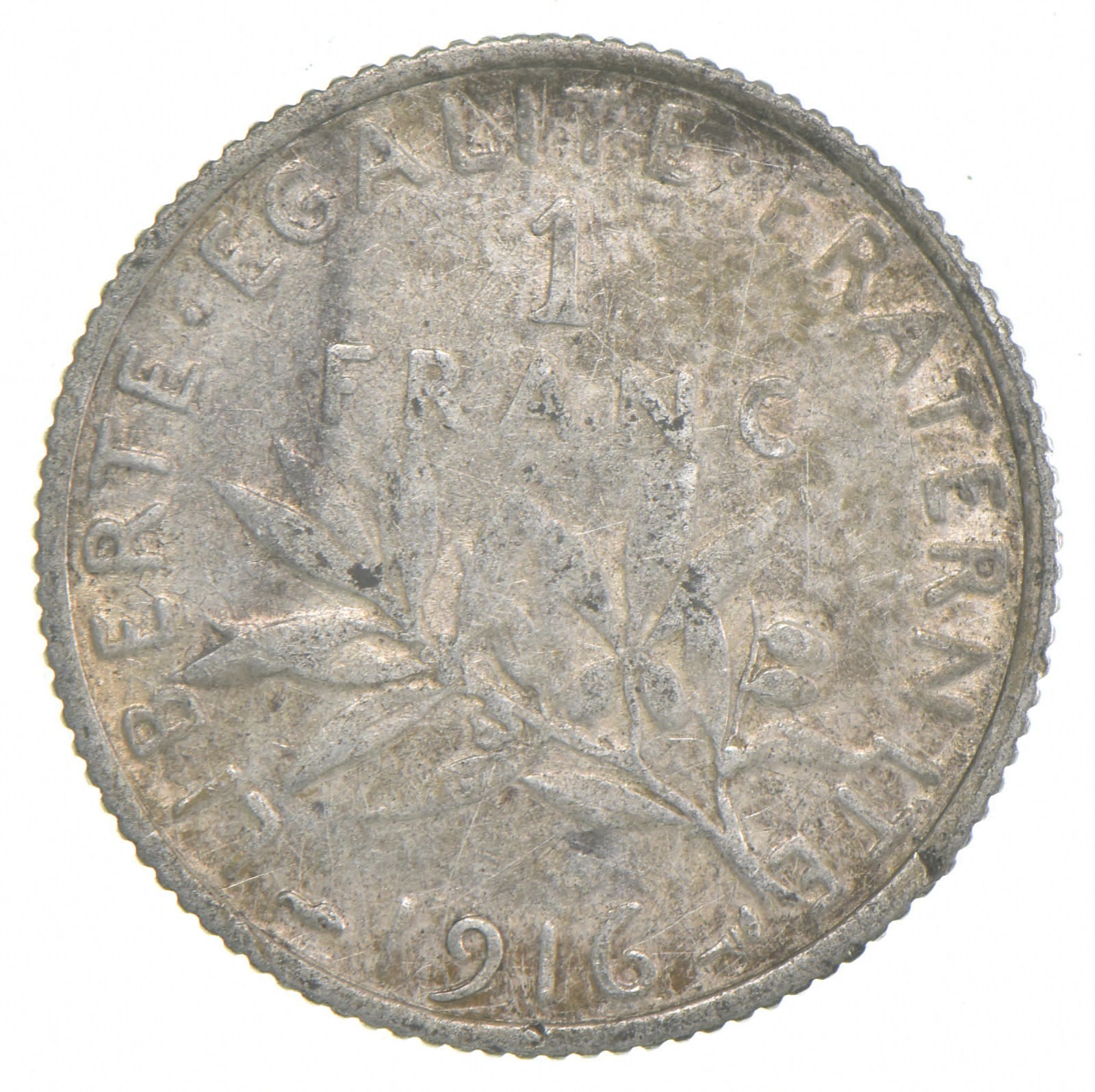 SILVER - Roughly the Size of a Quarter - 1916 France 1 Franc - World ...