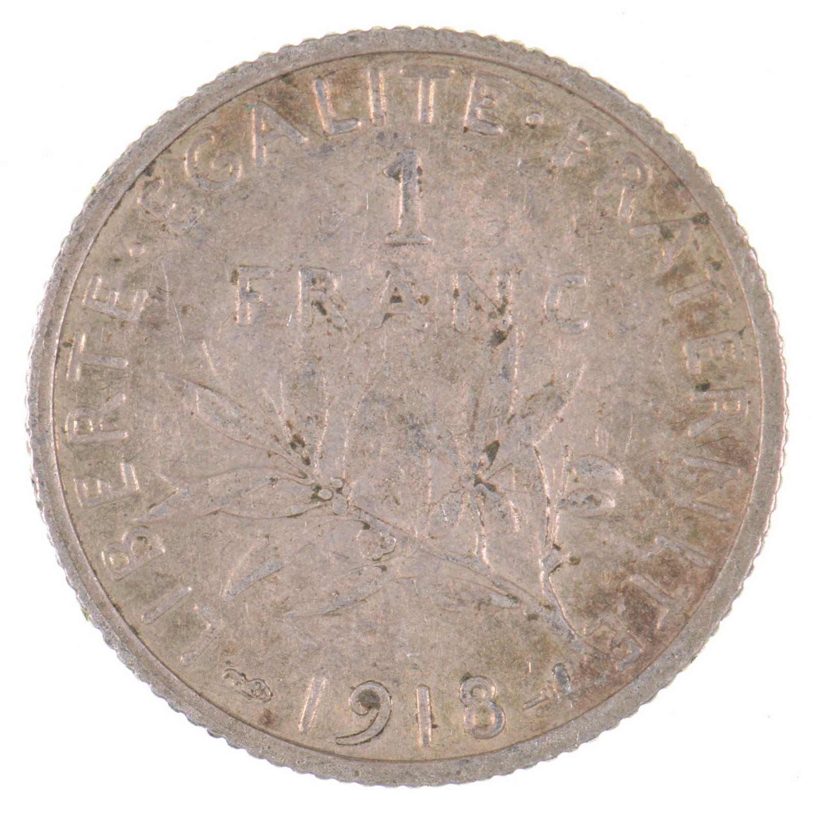 SILVER - Roughly the Size of a Quarter - 1918 France 1 Franc - World ...