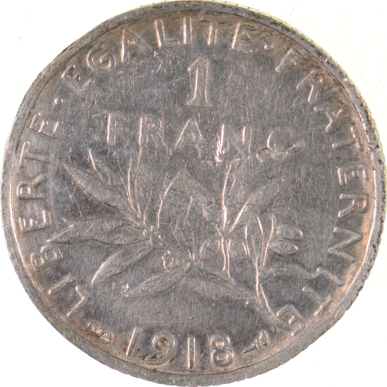 SILVER - Roughly the Size of a Quarter - 1918 France 1 Franc - World ...