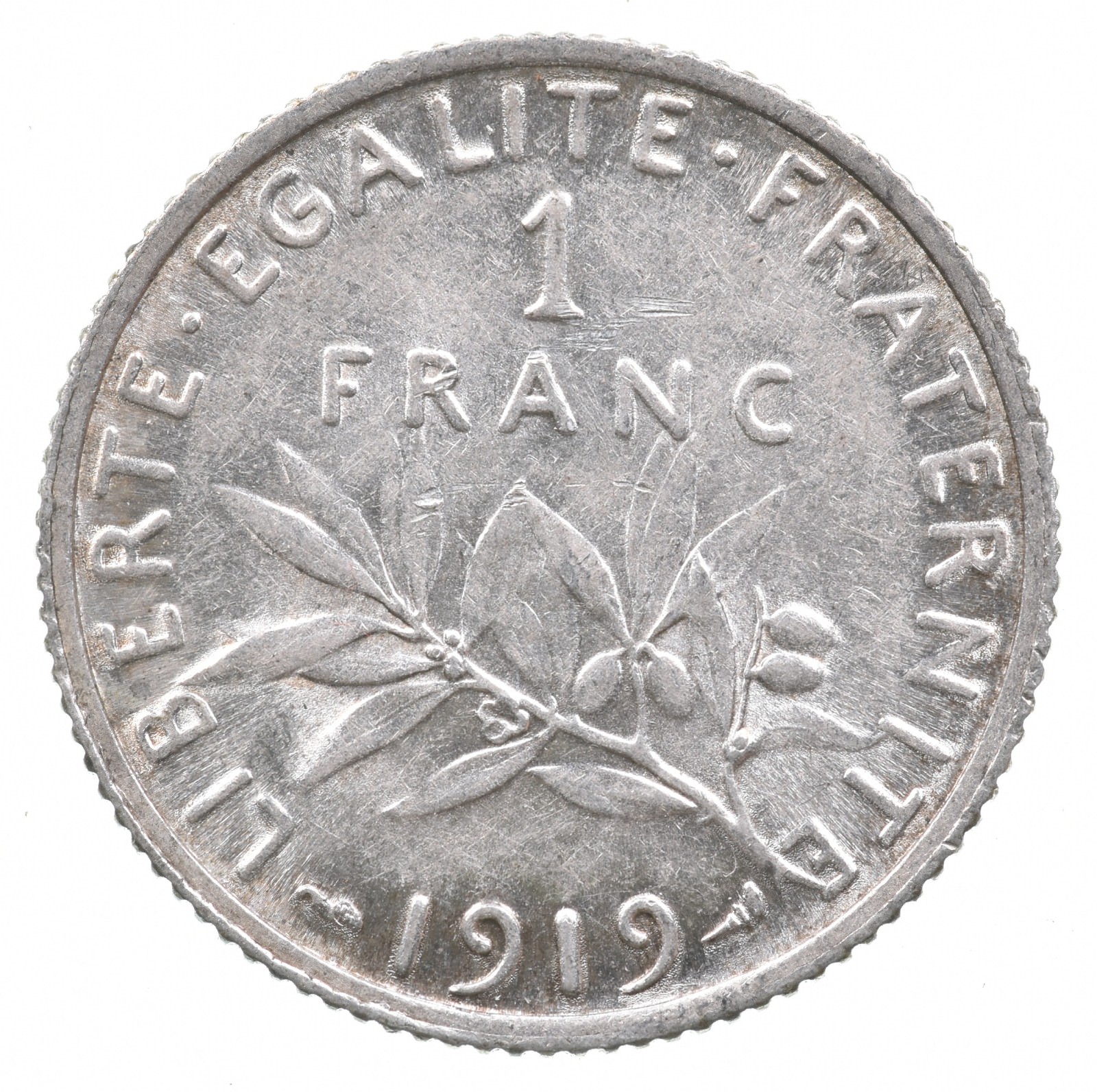 SILVER - Roughly the Size of a Quarter - 1919 France 1 Franc - World ...