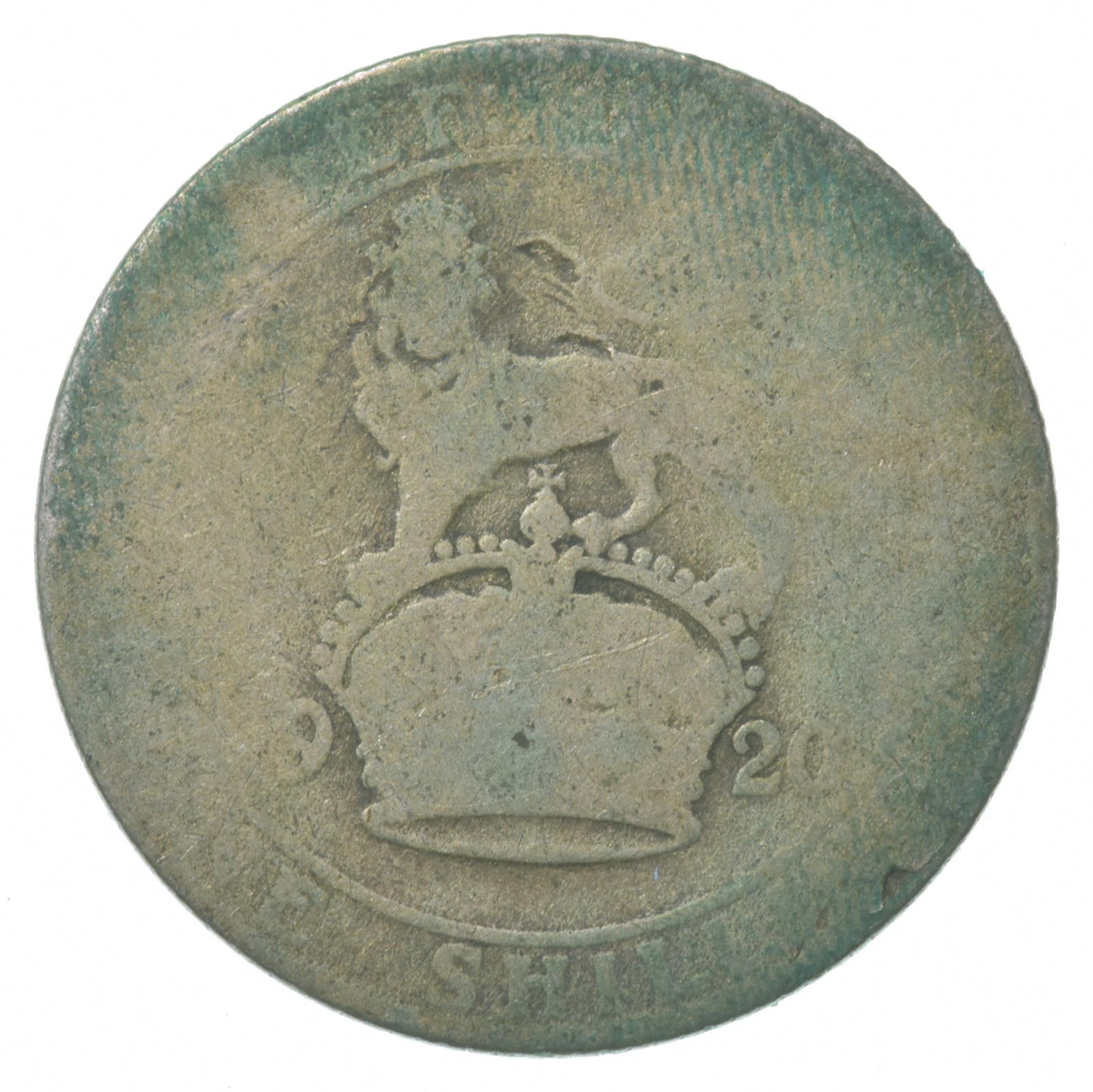 SILVER - Roughly the Size of a Quarter - 1920 Great Britain 1 Shilling ...