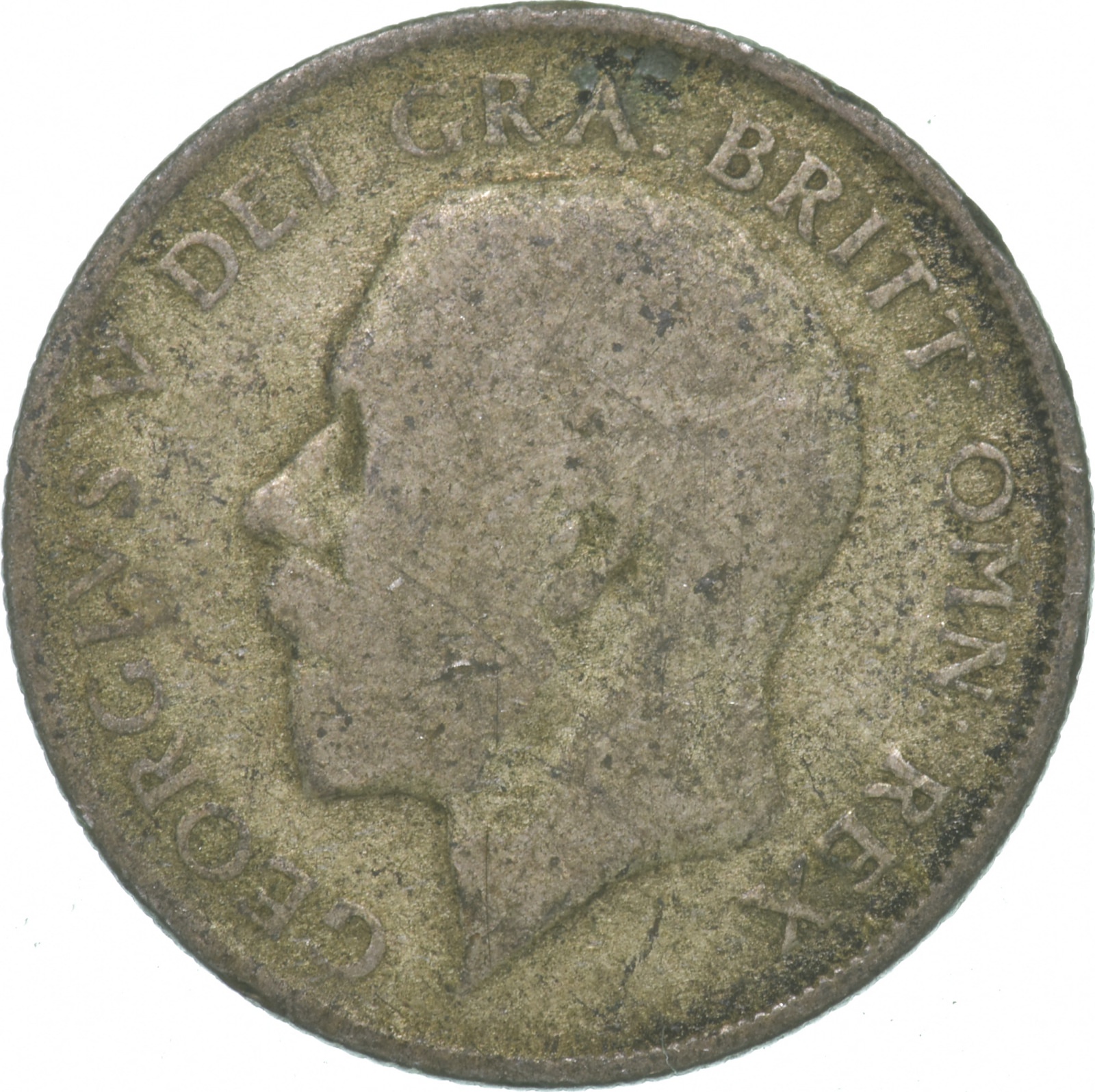 SILVER - Roughly the Size of a Quarter - 1921 Great Britain 1 Shilling ...