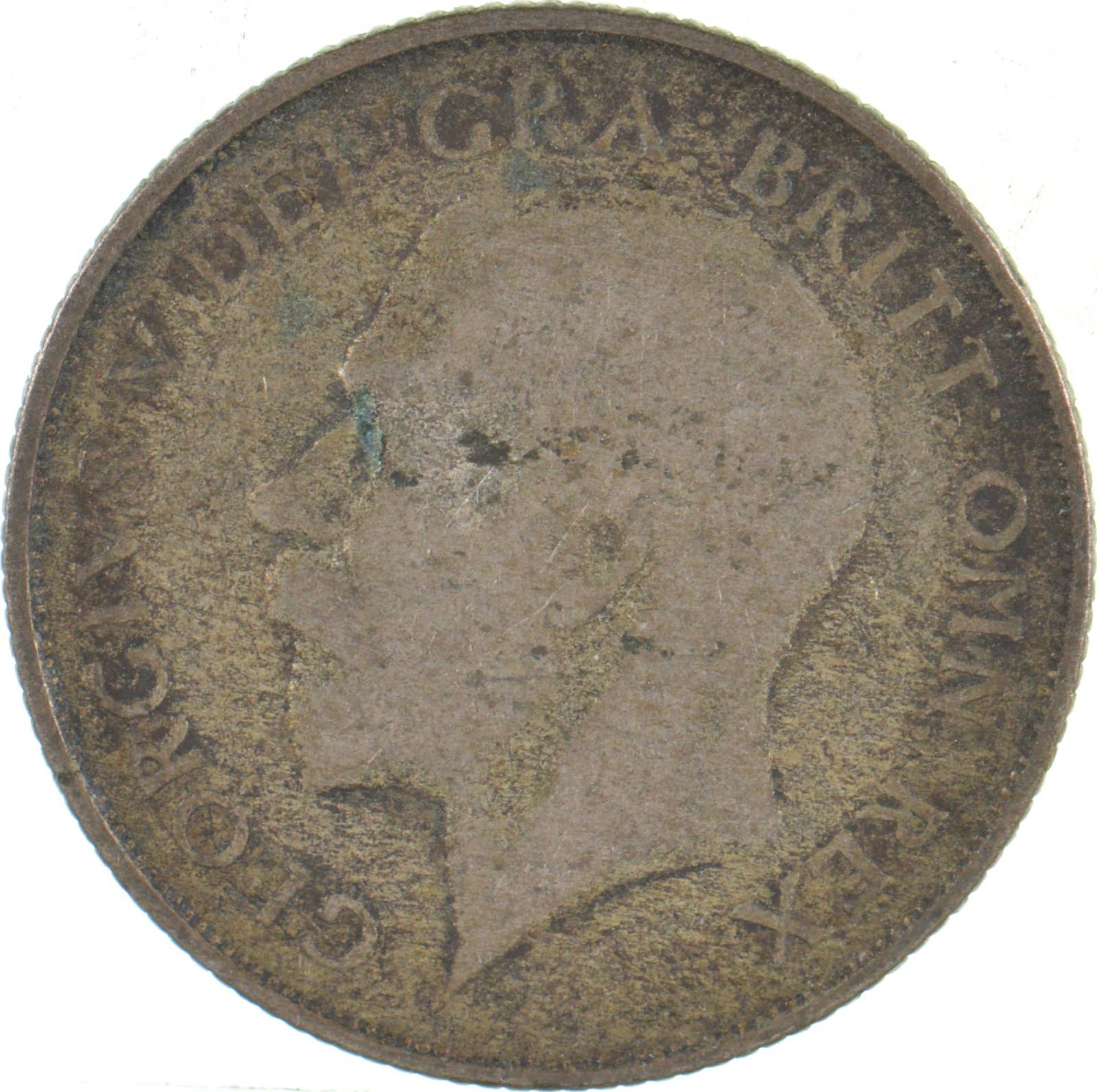 SILVER - Roughly the Size of a Quarter - 1922 Great Britain 1 Shilling ...