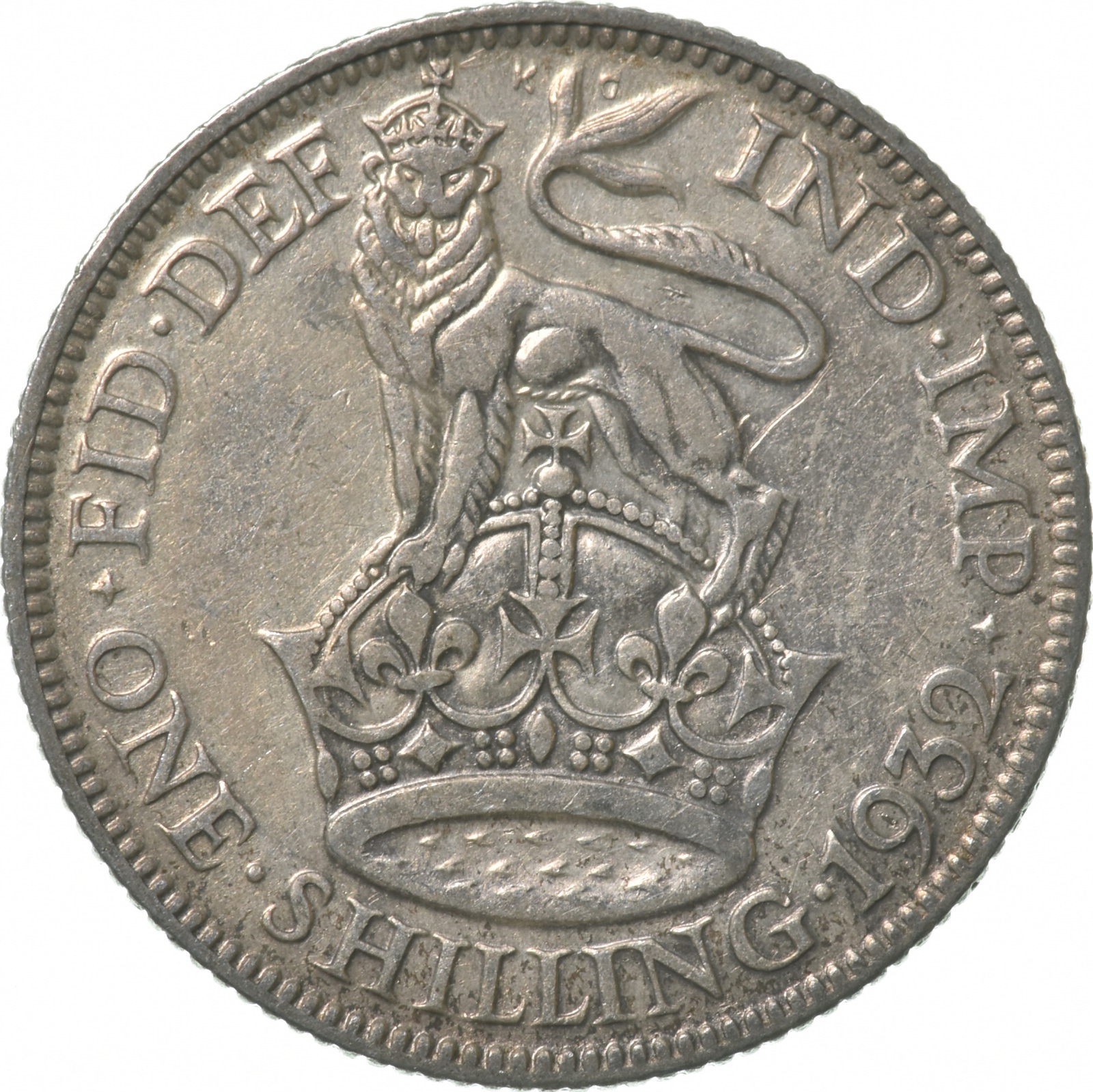 SILVER - Roughly the Size of a Quarter - 1932 Great Britain 1 Shilling ...