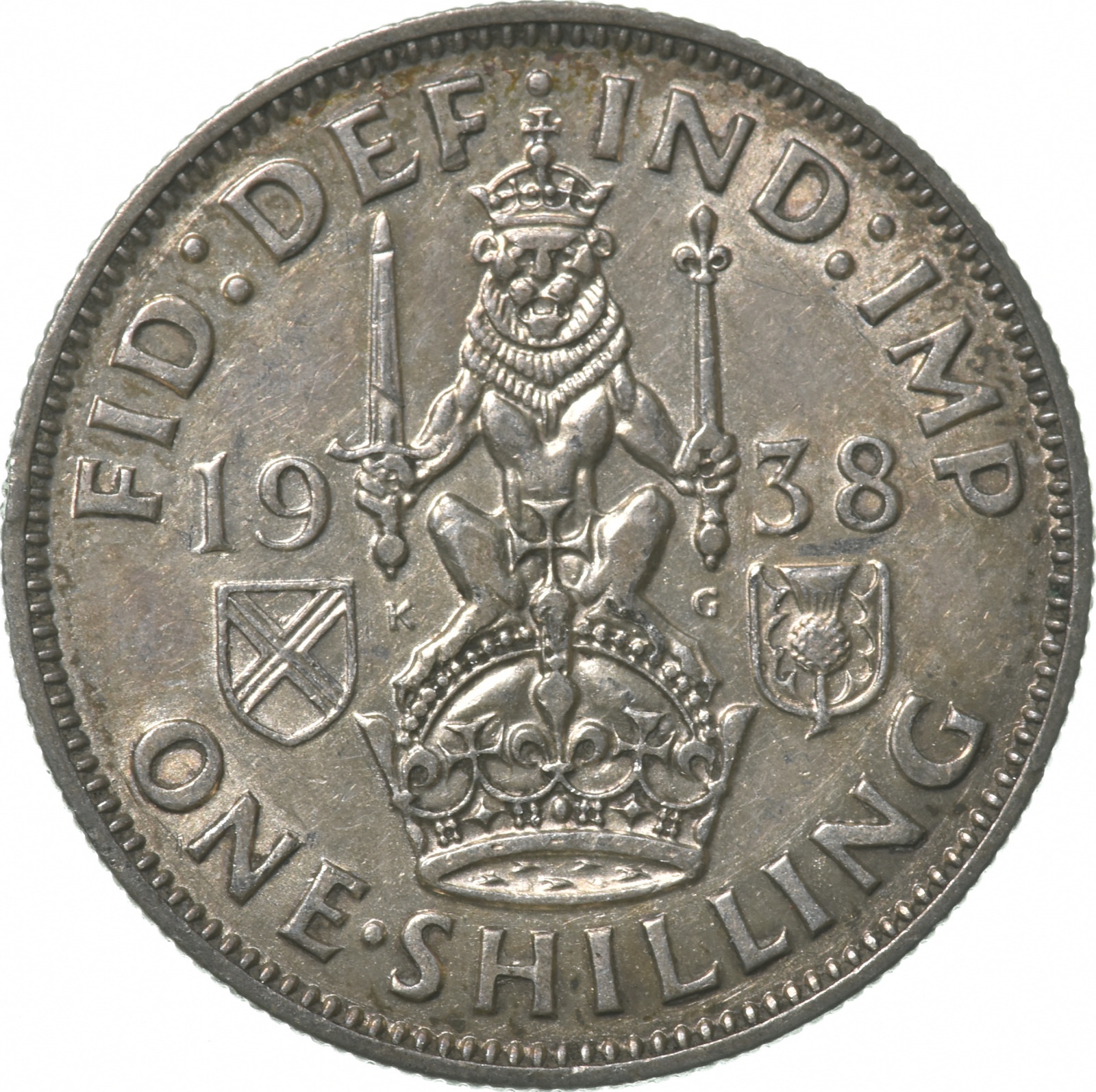 SILVER - Roughly the Size of a Quarter - 1938 Great Britain 1 Shilling ...