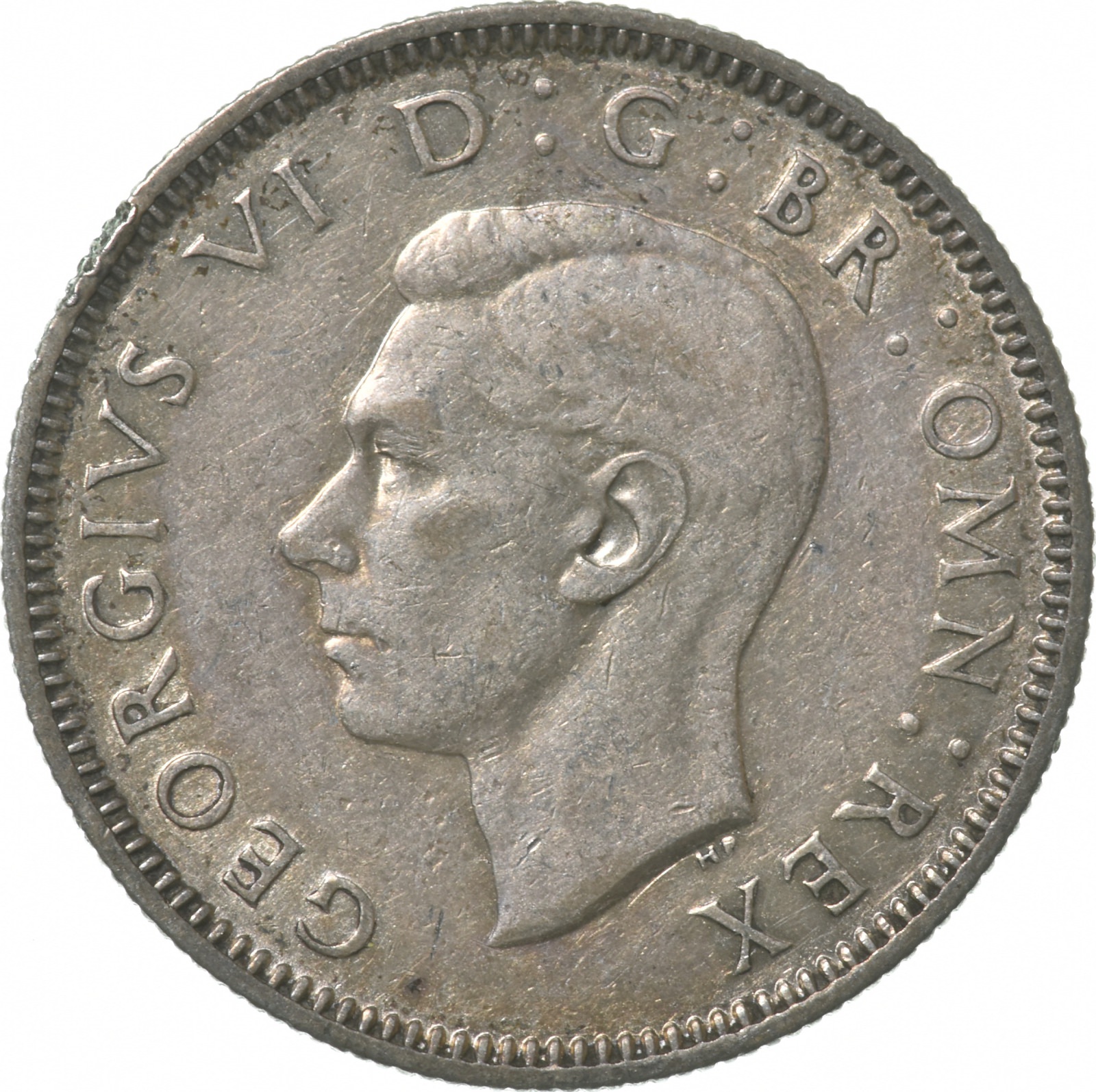SILVER - Roughly the Size of a Quarter - 1938 Great Britain 1 Shilling ...