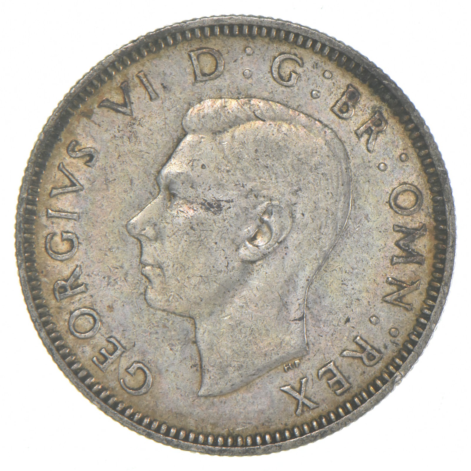 SILVER - Roughly the Size of a Quarter - 1940 Great Britain 1 Shiling ...