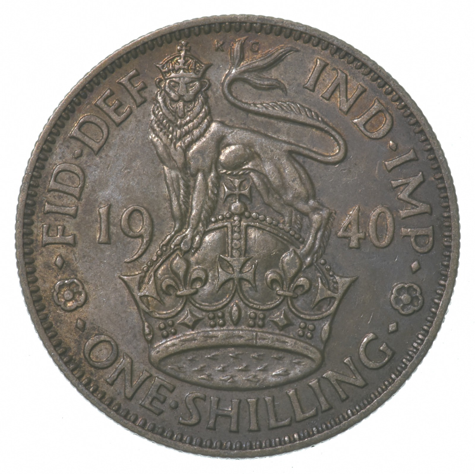 SILVER - Roughly the Size of a Quarter - 1940 Great Britain 1 Shilling ...