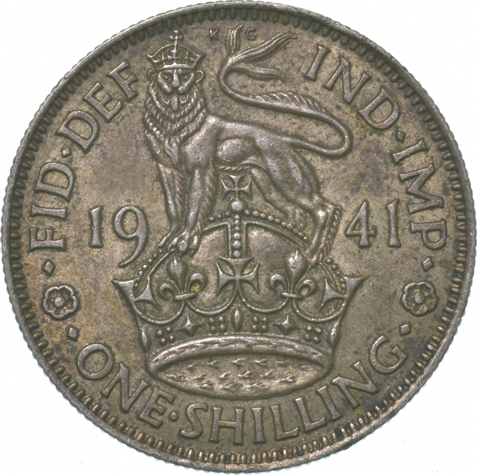 SILVER - Roughly the Size of a Quarter - 1941 Great Britain 1 Shilling ...