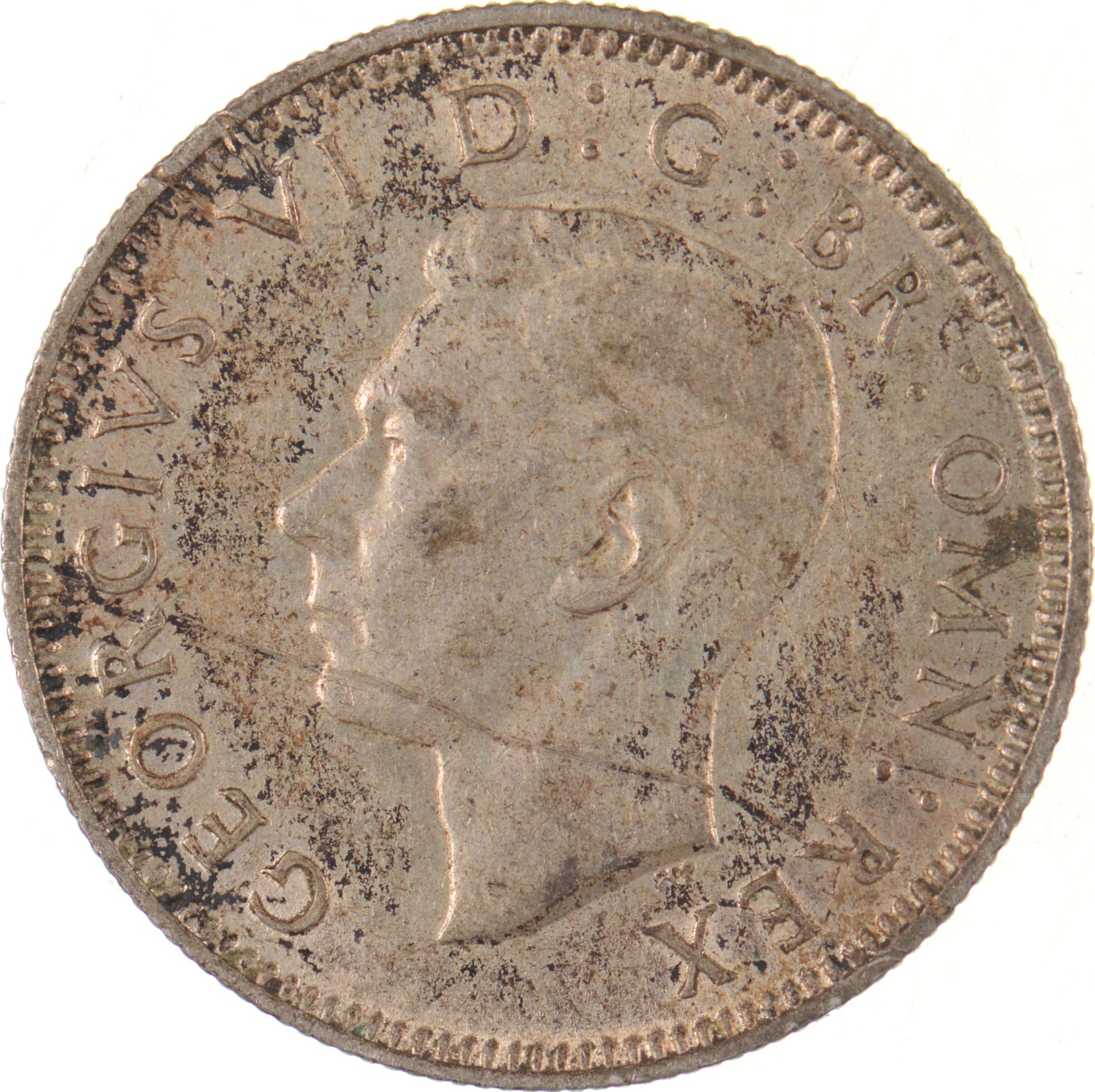 SILVER - Roughly the Size of a Quarter - 1942 Great Britain 1 Shilling ...