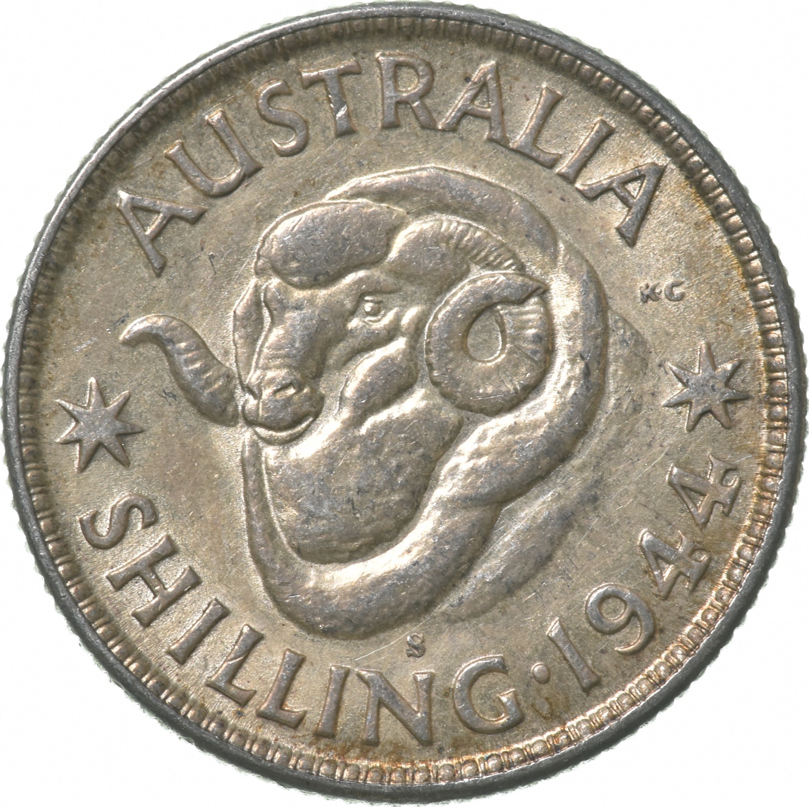 SILVER - Roughly the Size of a Quarter - 1944 Australia 1 Shilling ...