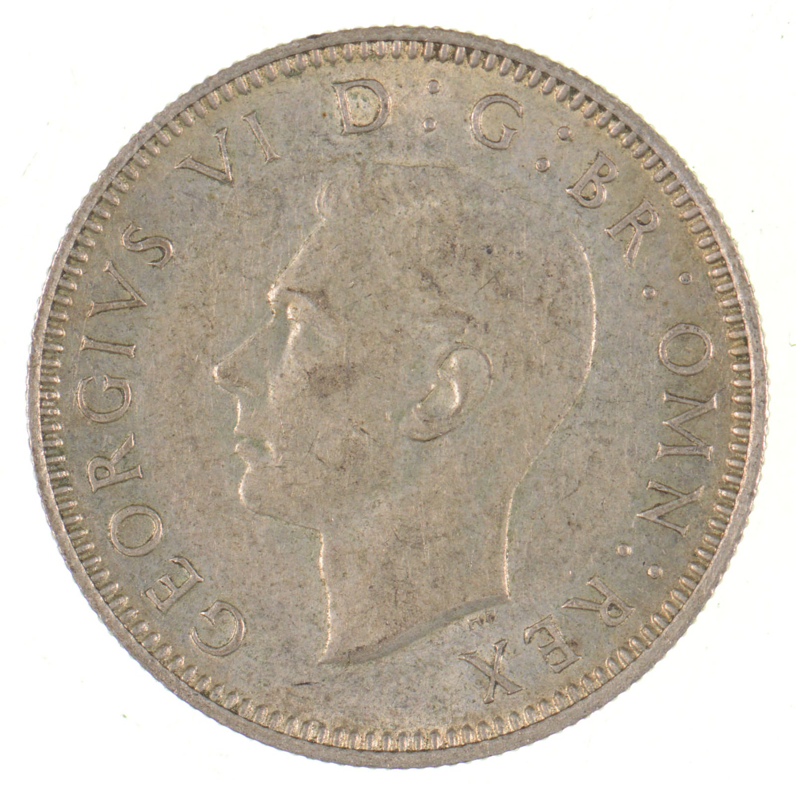 SILVER - Roughly the Size of a Quarter - 1944 Great Britain 1 Shilling ...