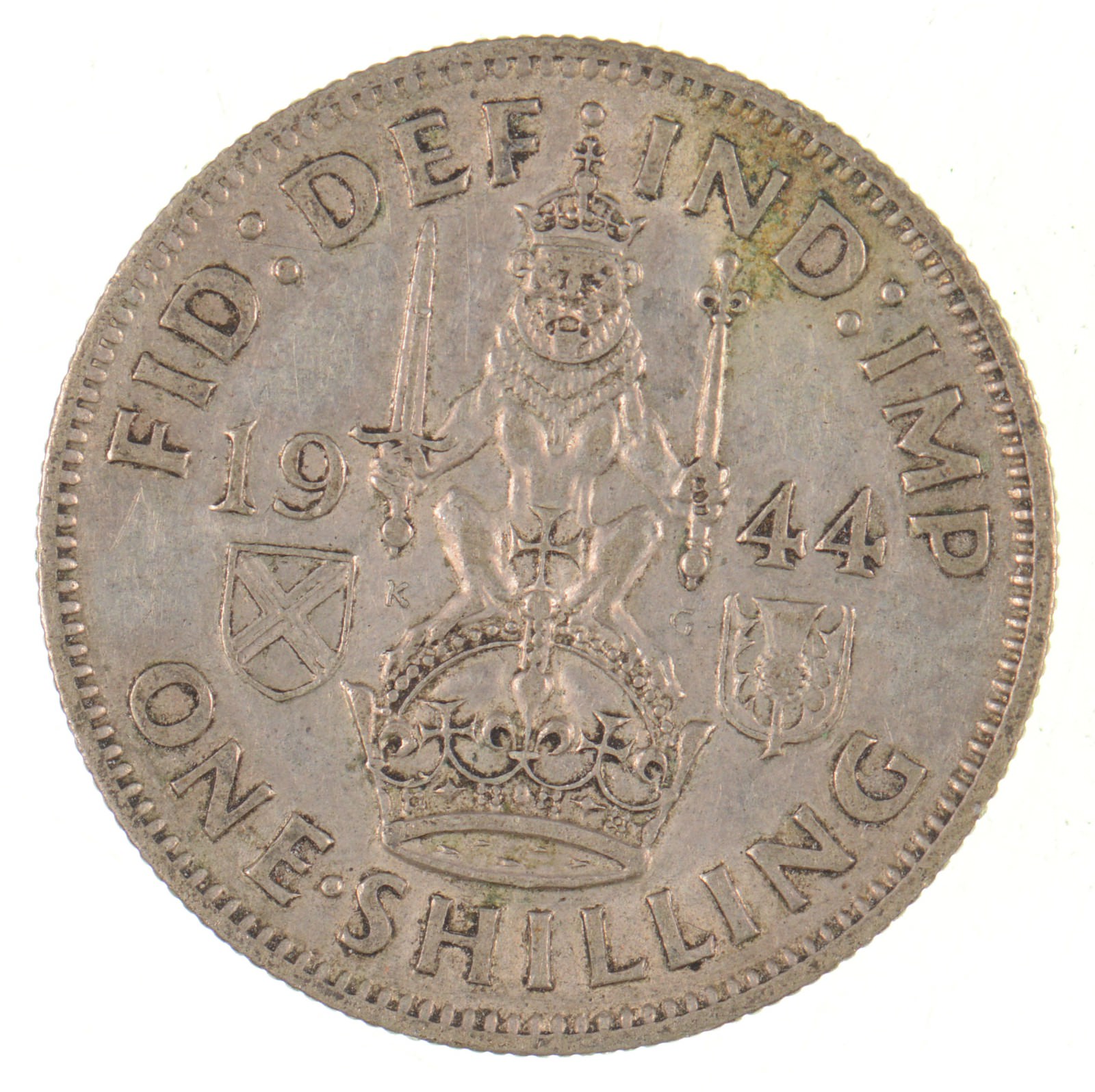 SILVER - Roughly the Size of a Quarter - 1944 Great Britain 1 Shilling ...