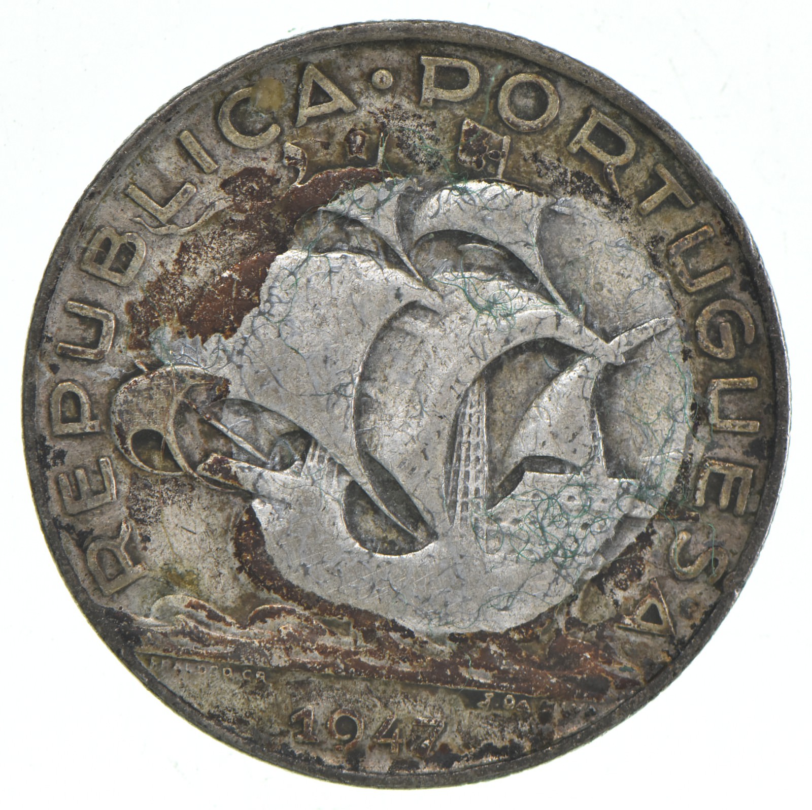 SILVER - Roughly the Size of a Quarter - 1947 Portugal 5 Escudos ...