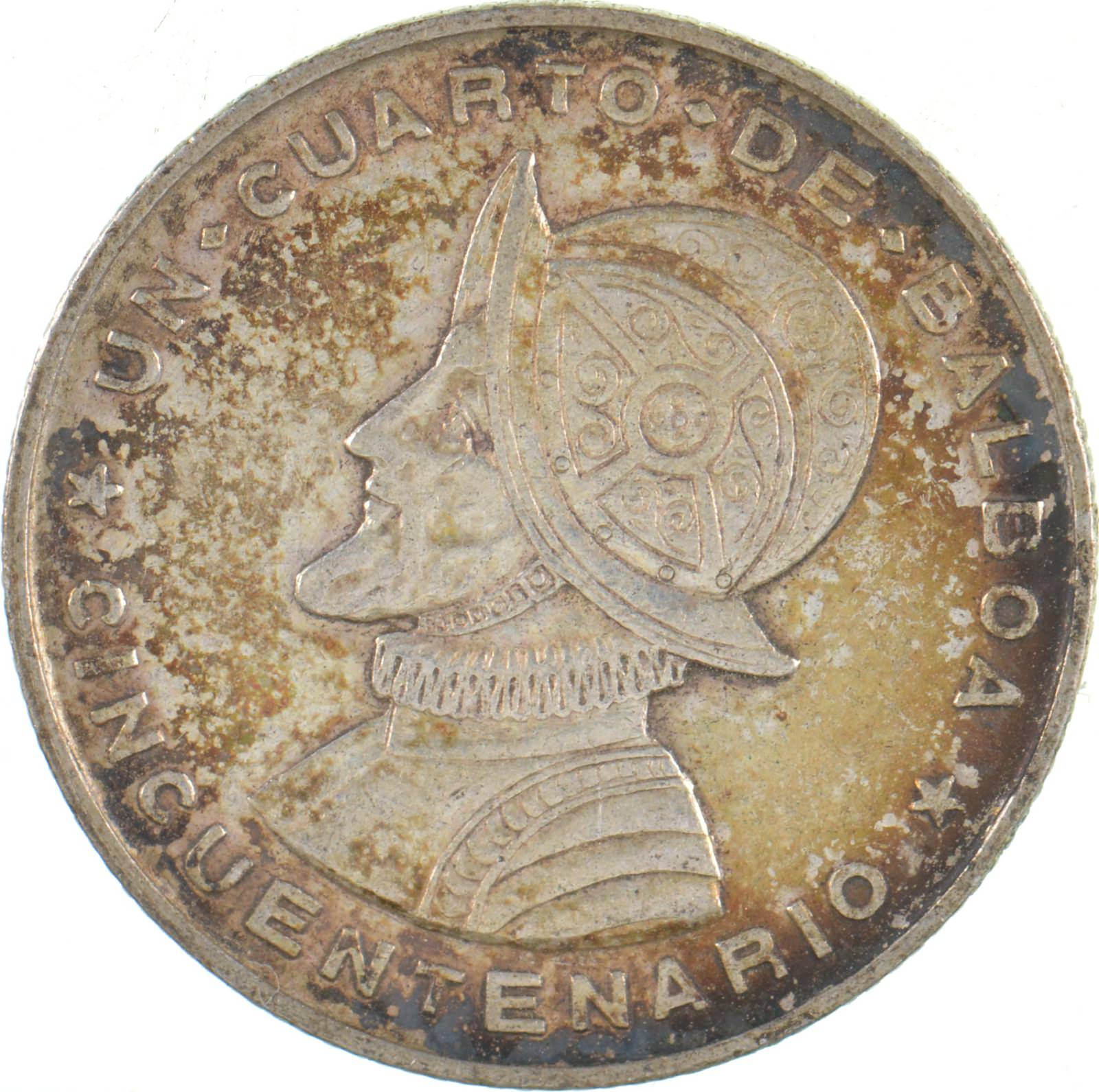 SILVER - Roughly the Size of a Quarter - 1953 Panama 1/4 Balboa - World ...