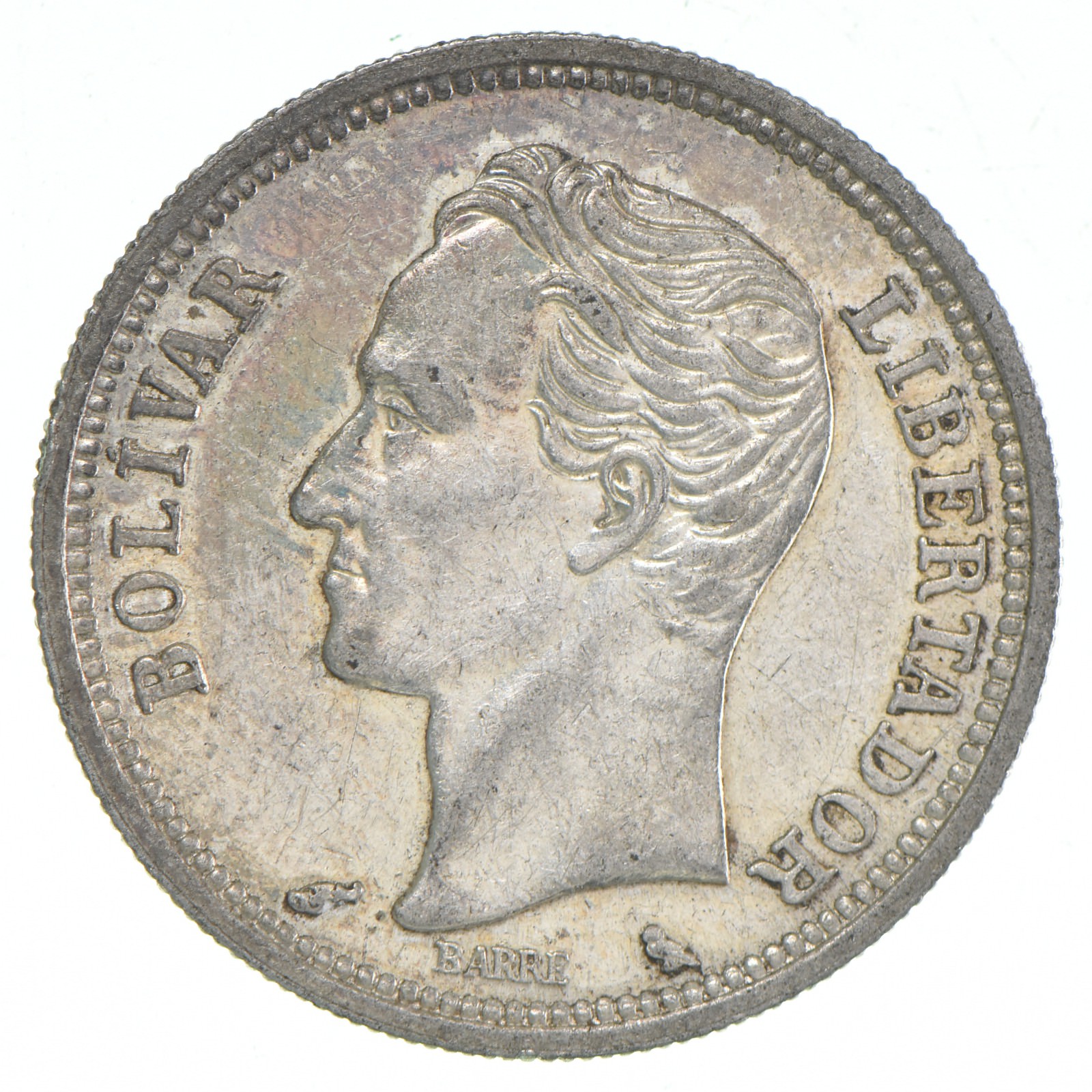 SILVER - Roughly the Size of a Quarter - 1965 Venezuela 1 Bolivar ...