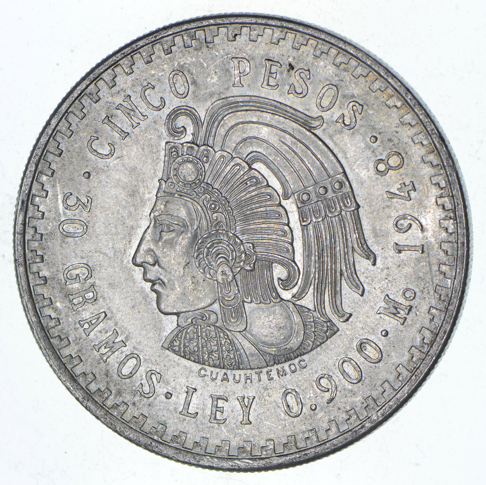 SILVER - Roughly the Size of a Silver Dollar - 1948 Mexico 5 Pesos ...