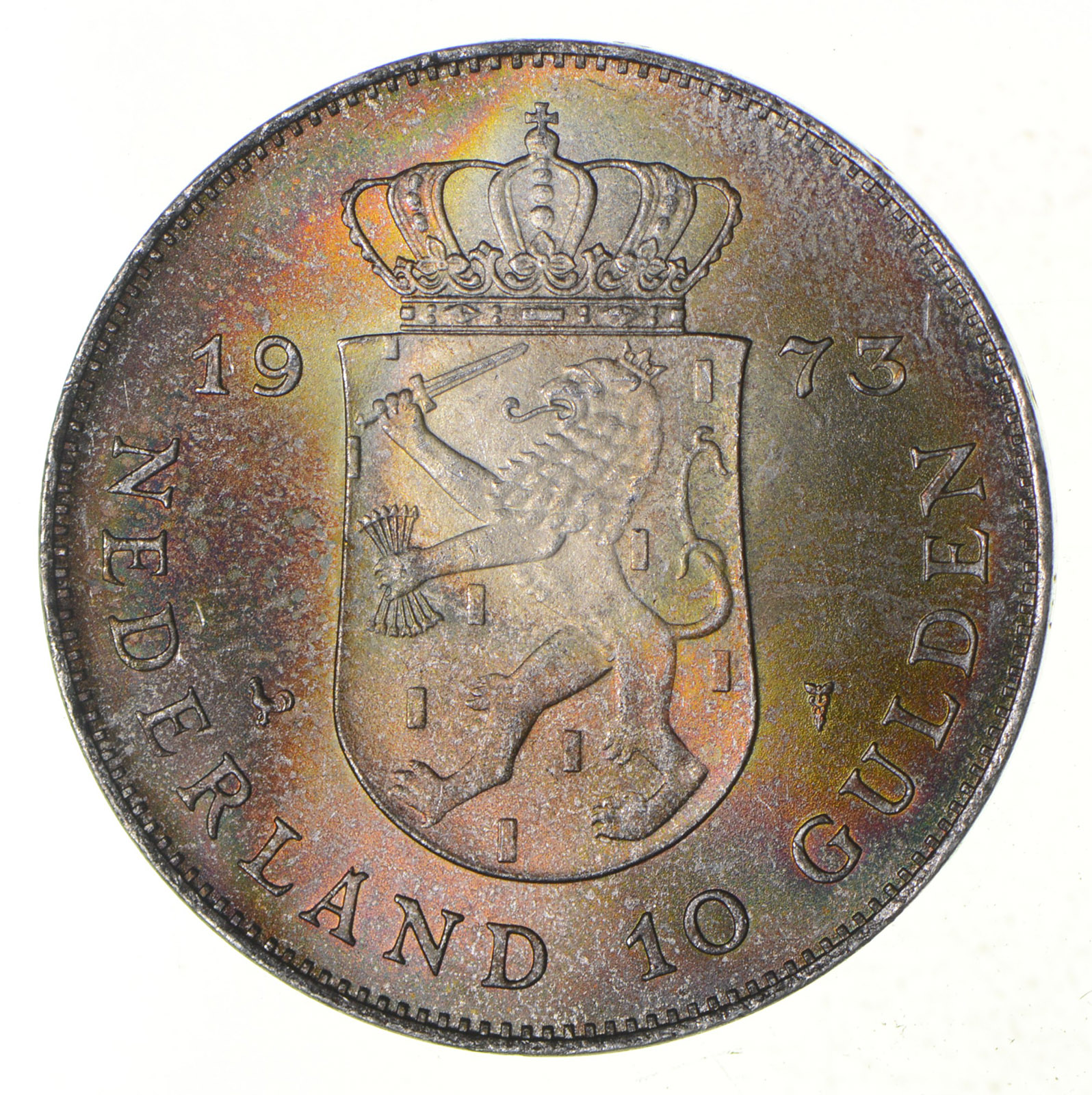 SILVER - Roughly the Size of a Silver Dollar - 1973 Netherlands 10 ...