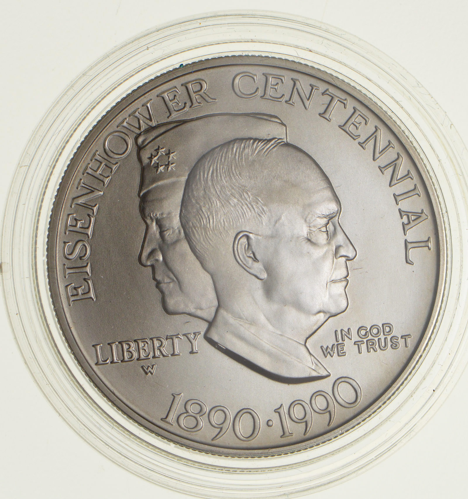 SILVER Uncirculated 1990-W Eisenhower Centennial - Commemorative US ...