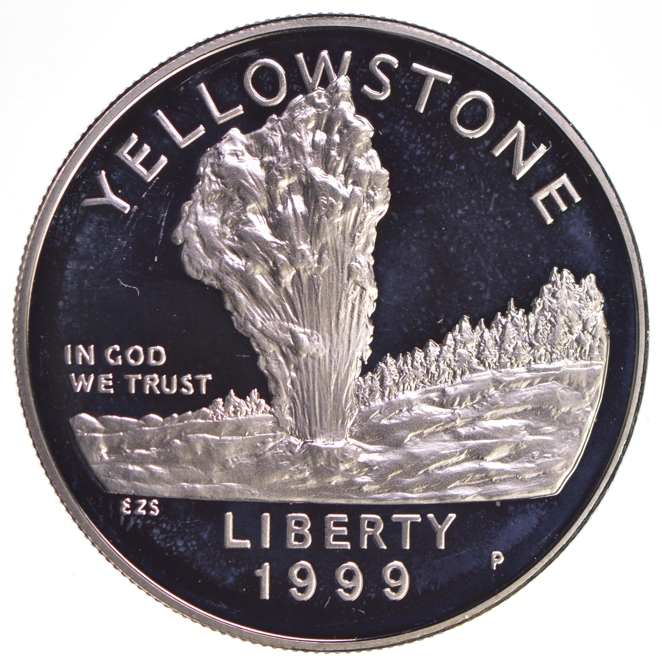 SILVER Uncirculated 1999-P Yellowstone - Commemorative US Silver Dollar ...