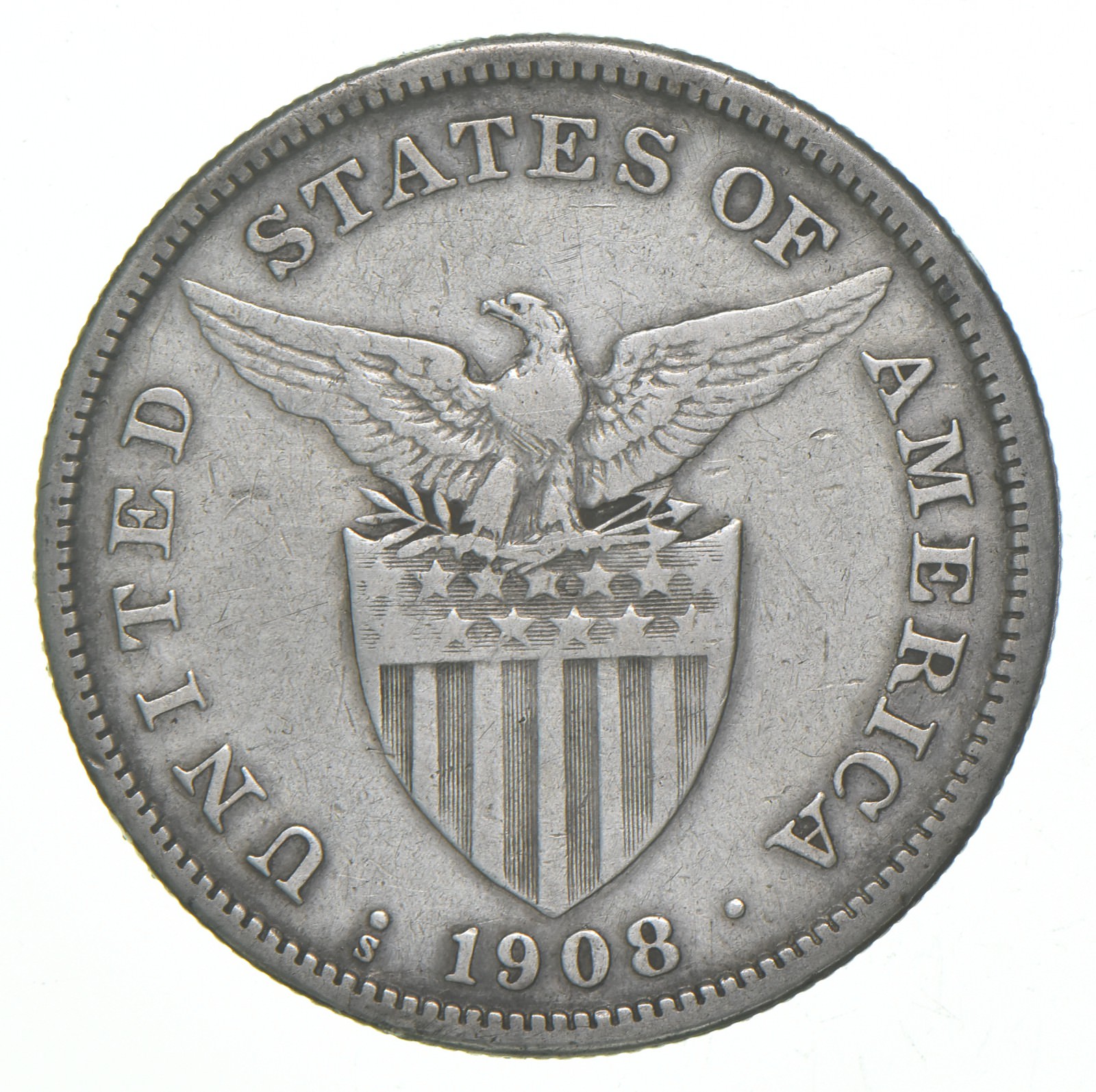 SILVER - WORLD COIN - 1908 Philippines 1 Peso - World Silver Coin ...