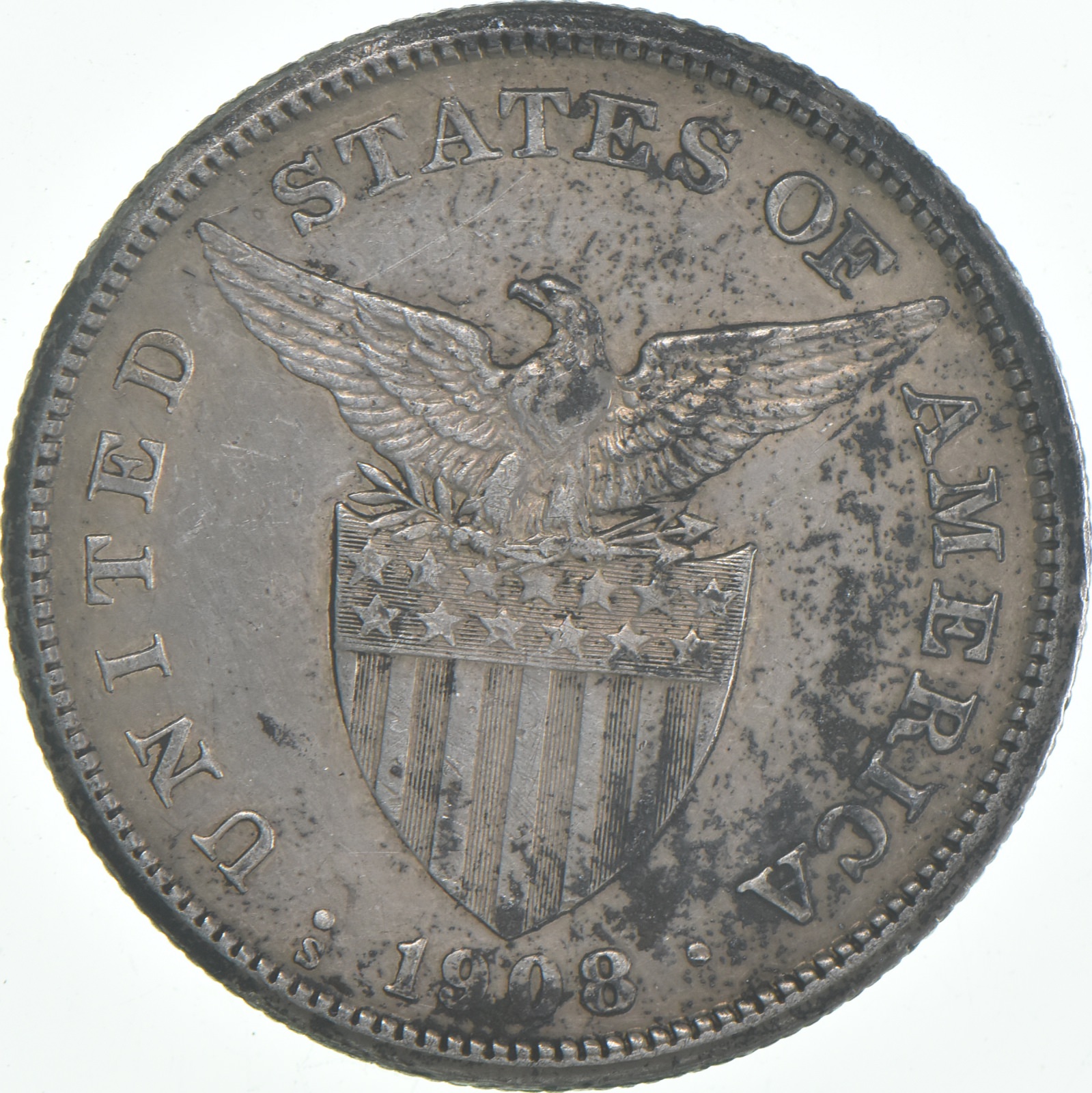 SILVER - WORLD COIN - 1908 Philippines 1 Peso - World Silver Coin ...