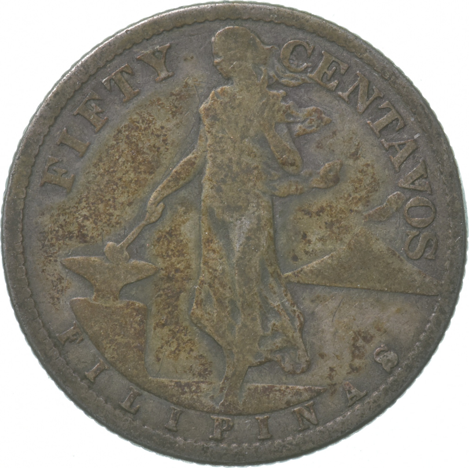 SILVER - WORLD Coin - 1918 Philippines 50 Centavos - World Silver Coin ...