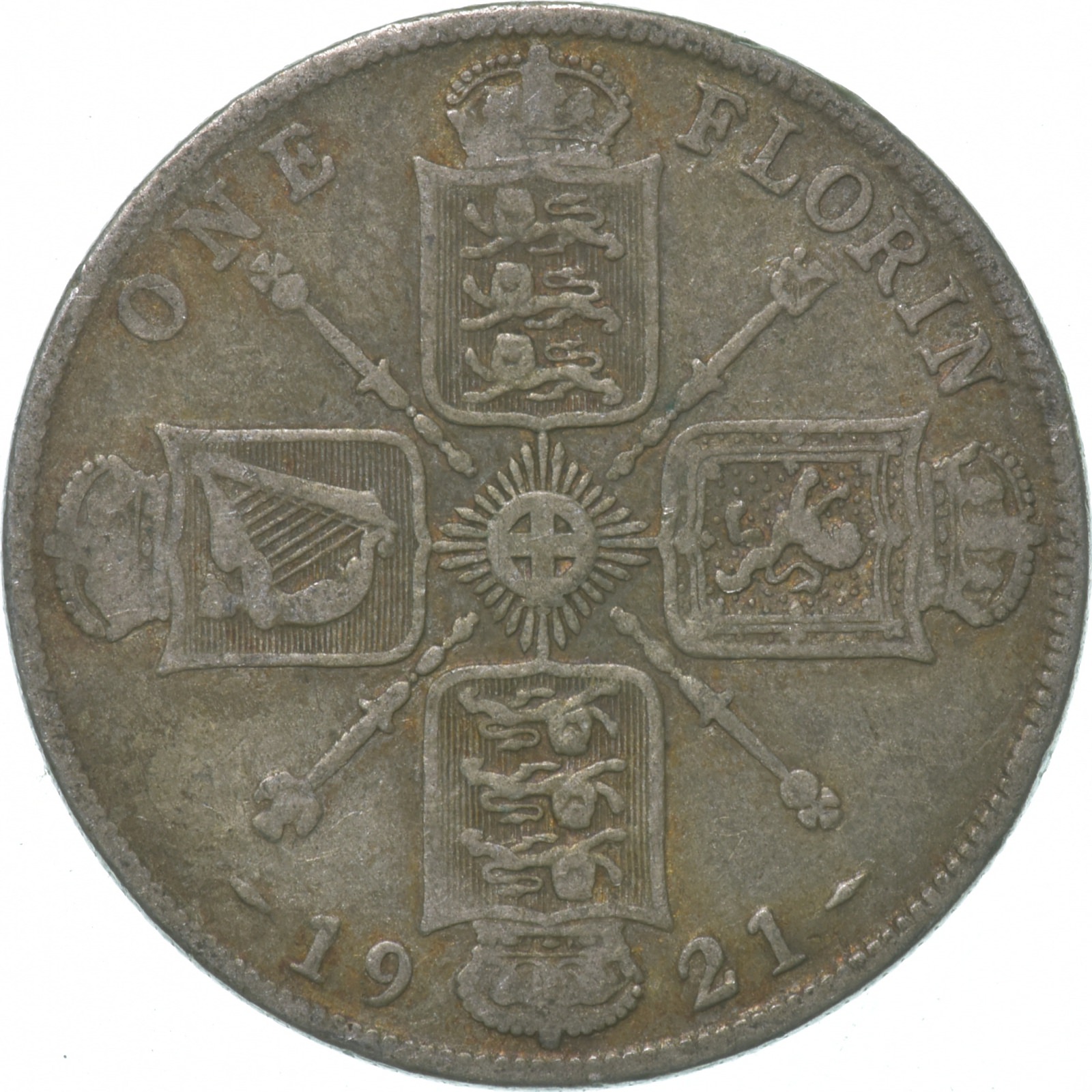 SILVER - WORLD Coin - 1921 Great Britain 1 Florin - World Silver Coin ...
