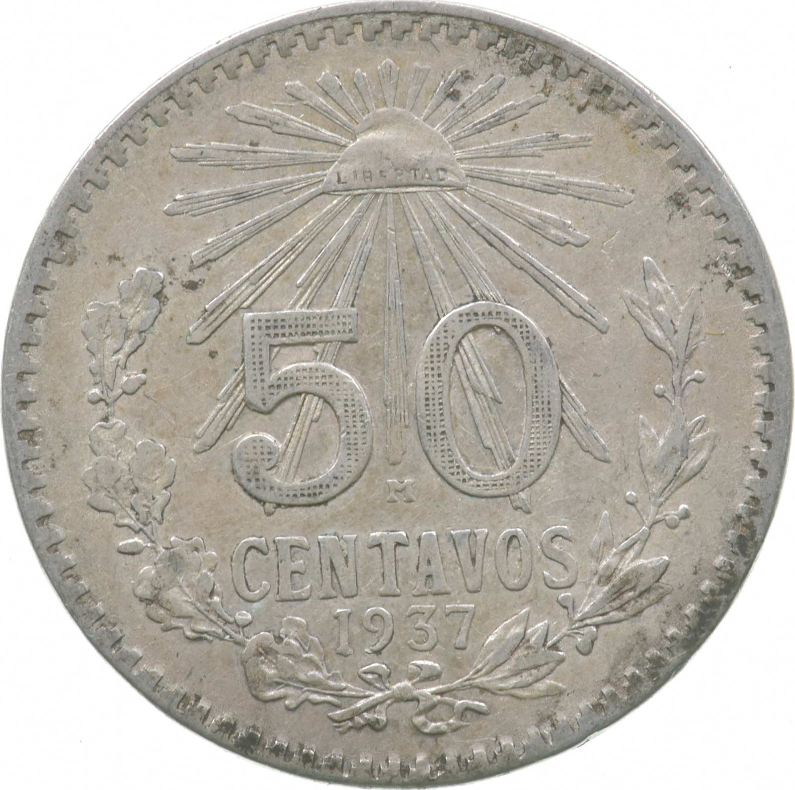 SILVER - WORLD Coin - 1937 Mexico 50 Centavos - World Silver Coin ...