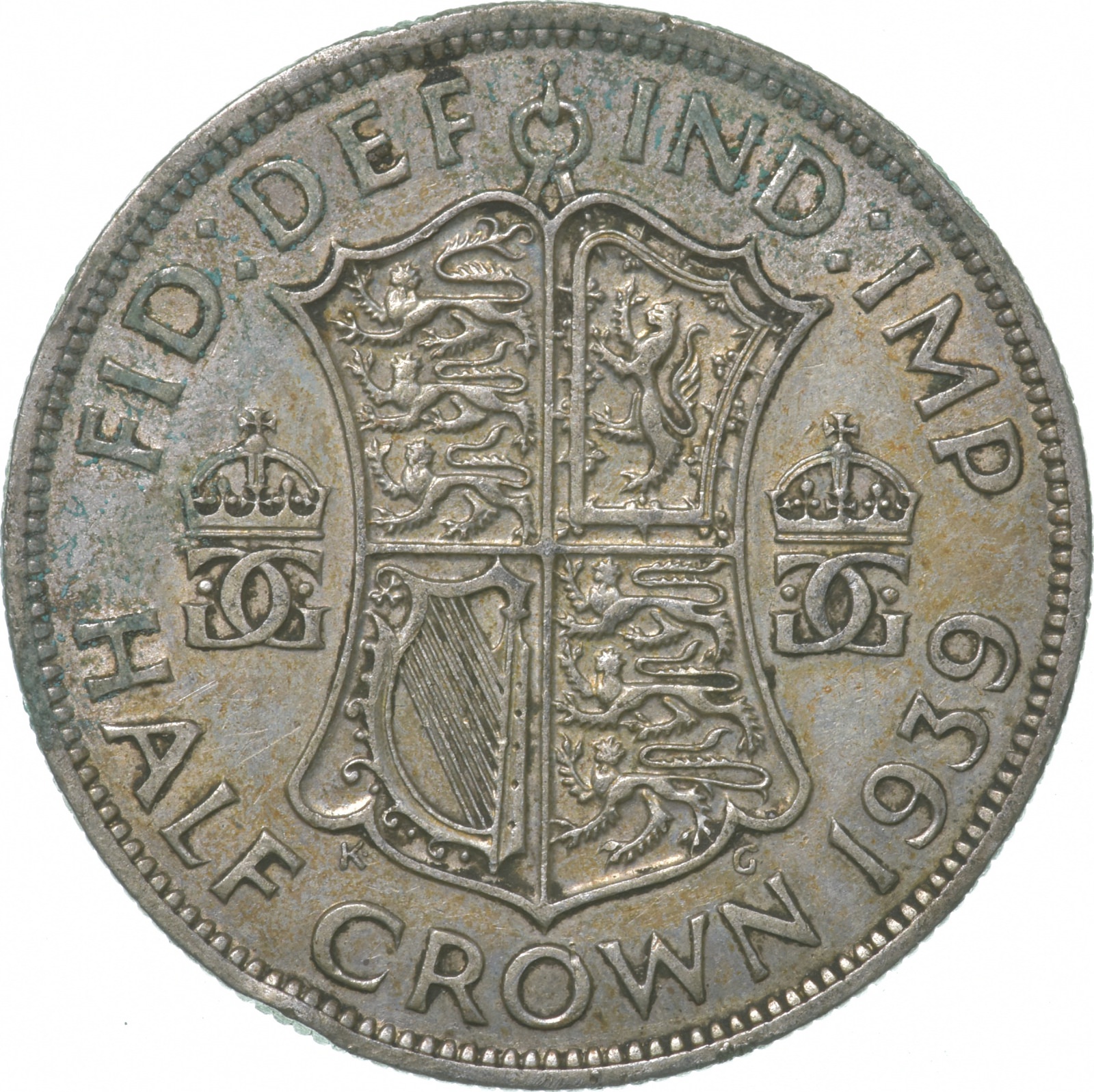 SILVER - WORLD Coin - 1939 Great Britain 1/2 Crown - World Silver Coin ...