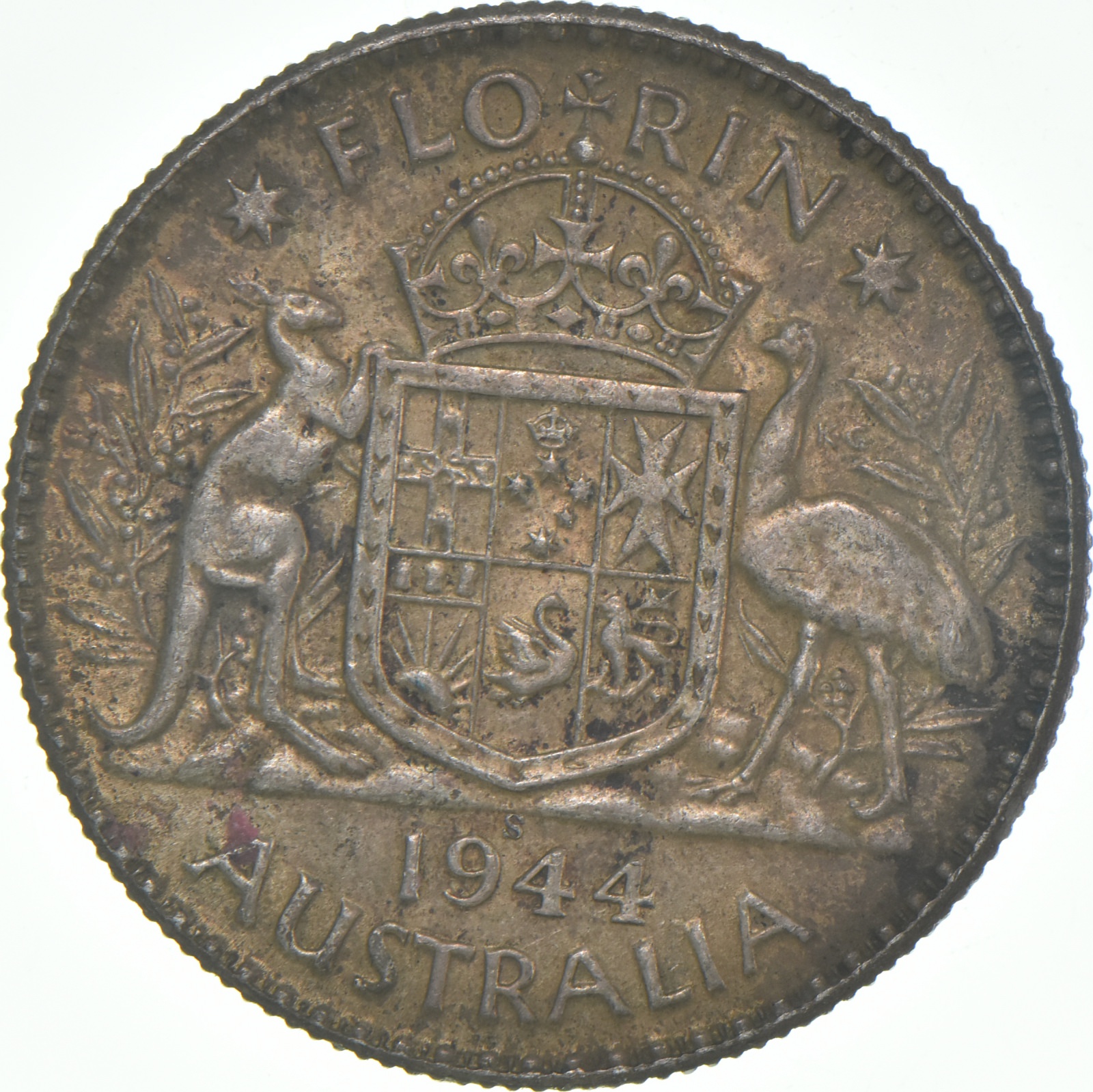SILVER - WORLD Coin - 1944 Australia 1 Florin - World Silver Coin ...