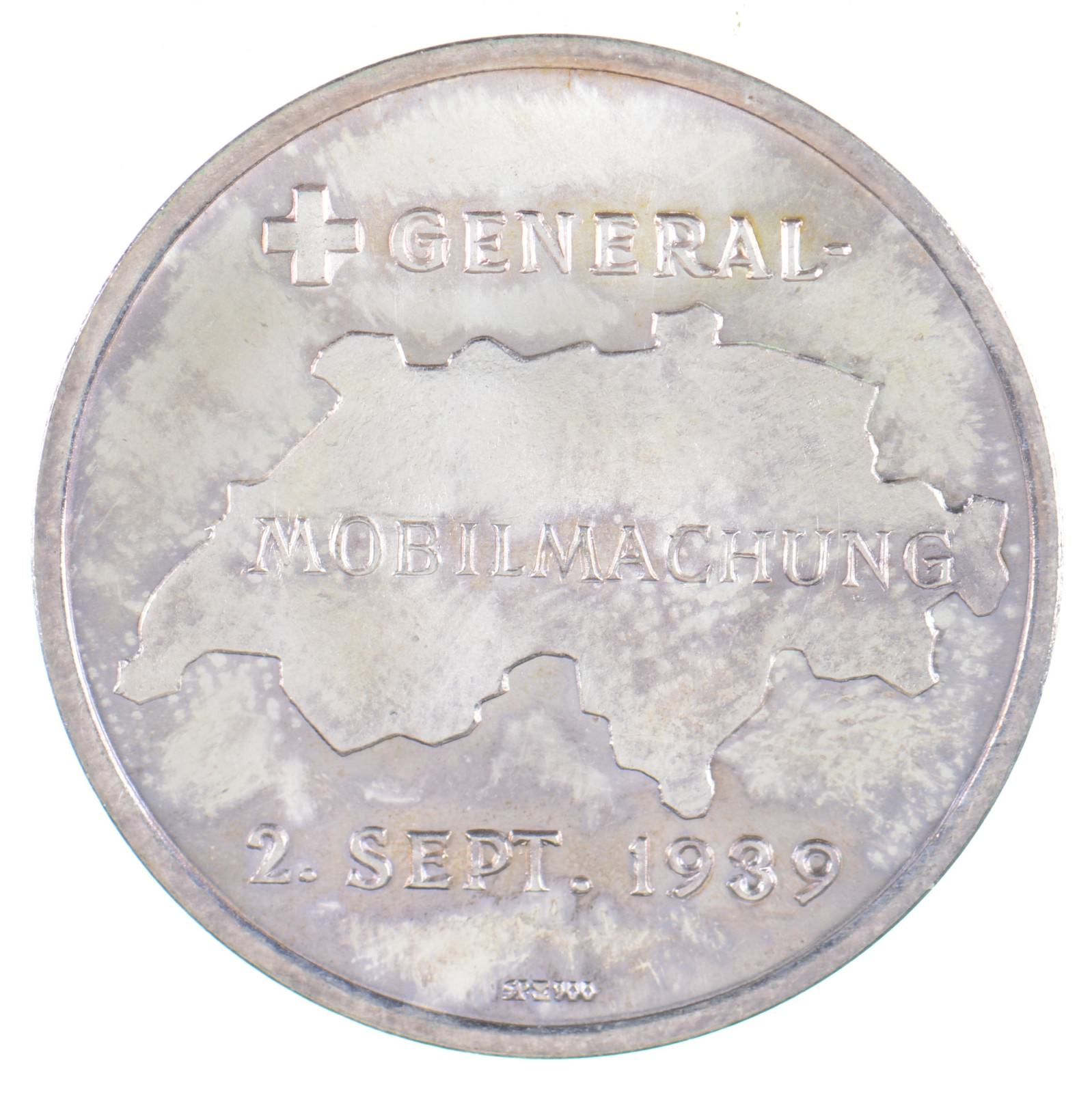 SILVER - WORLD Coin - 1945 Swiss Army World War II Commemorative Medal ...