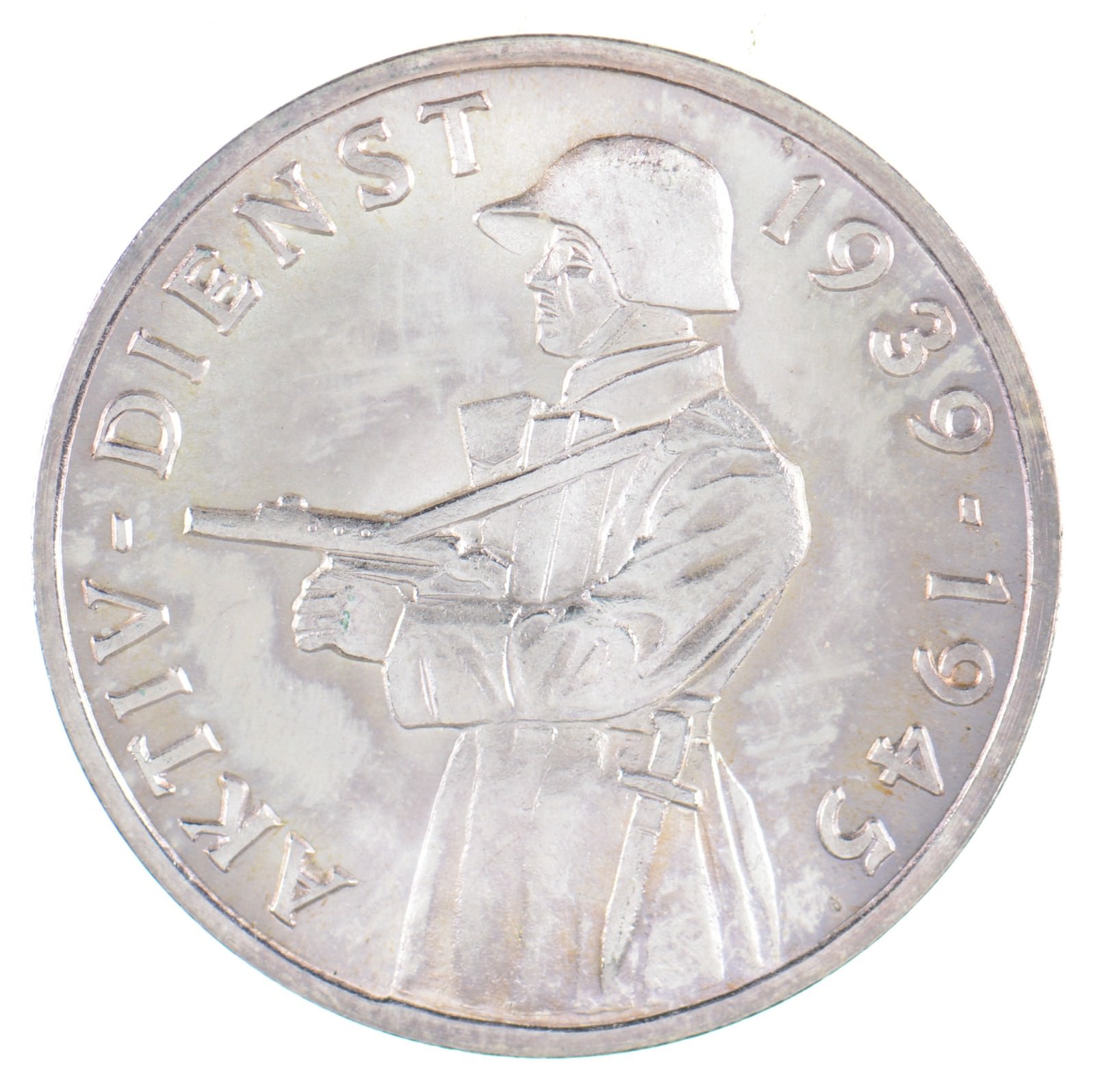 SILVER - WORLD Coin - 1945 Swiss Army World War II Commemorative Medal ...