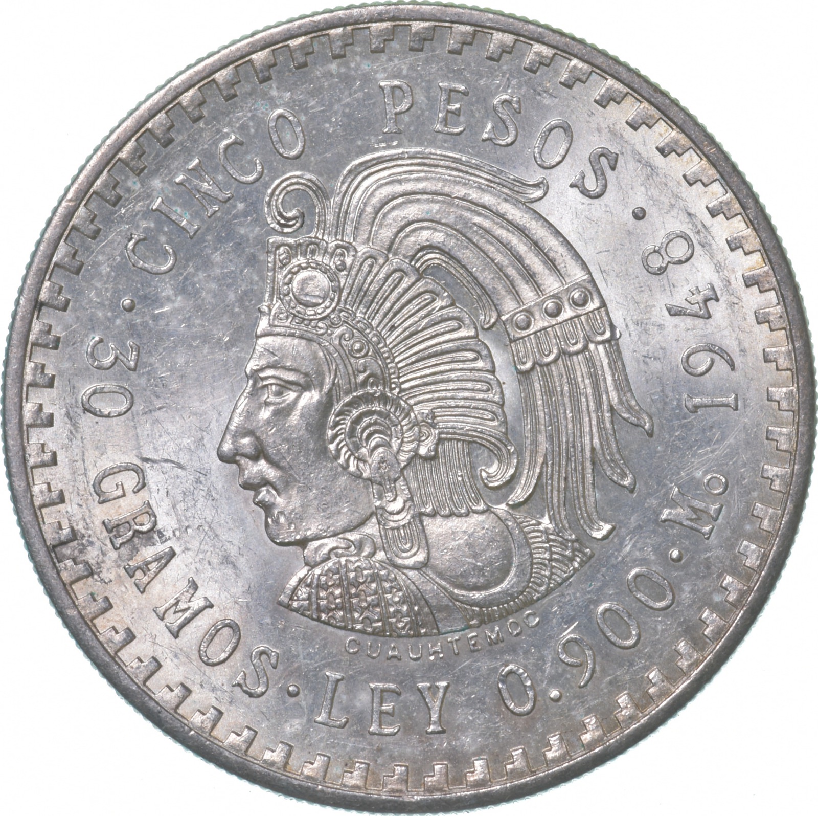 SILVER - WORLD COIN - 1948 Mexico 5 Pesos - World Silver Coin ...