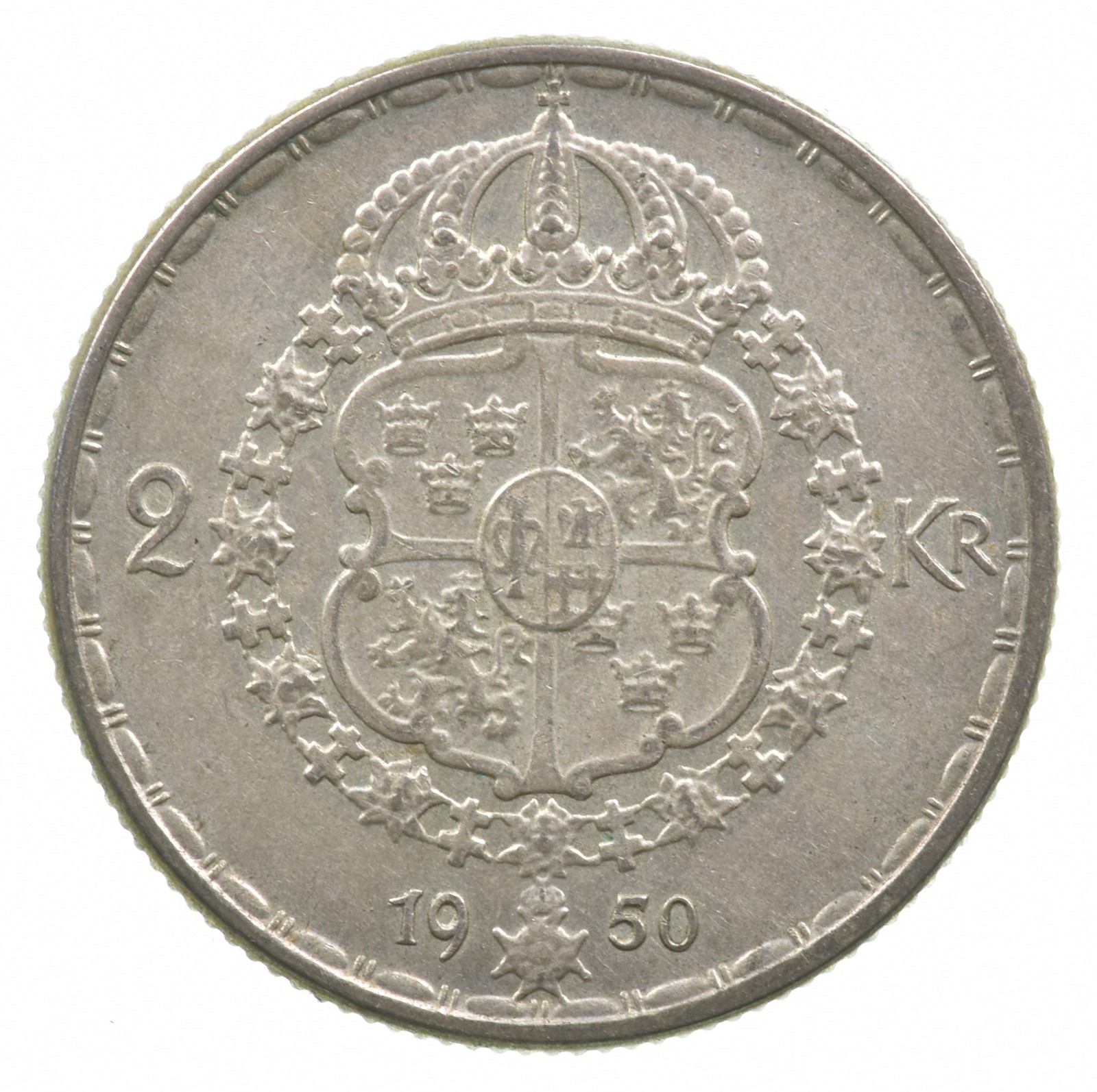 SILVER - WORLD Coin - 1950 Sweden 2 Krona - World Silver Coin ...