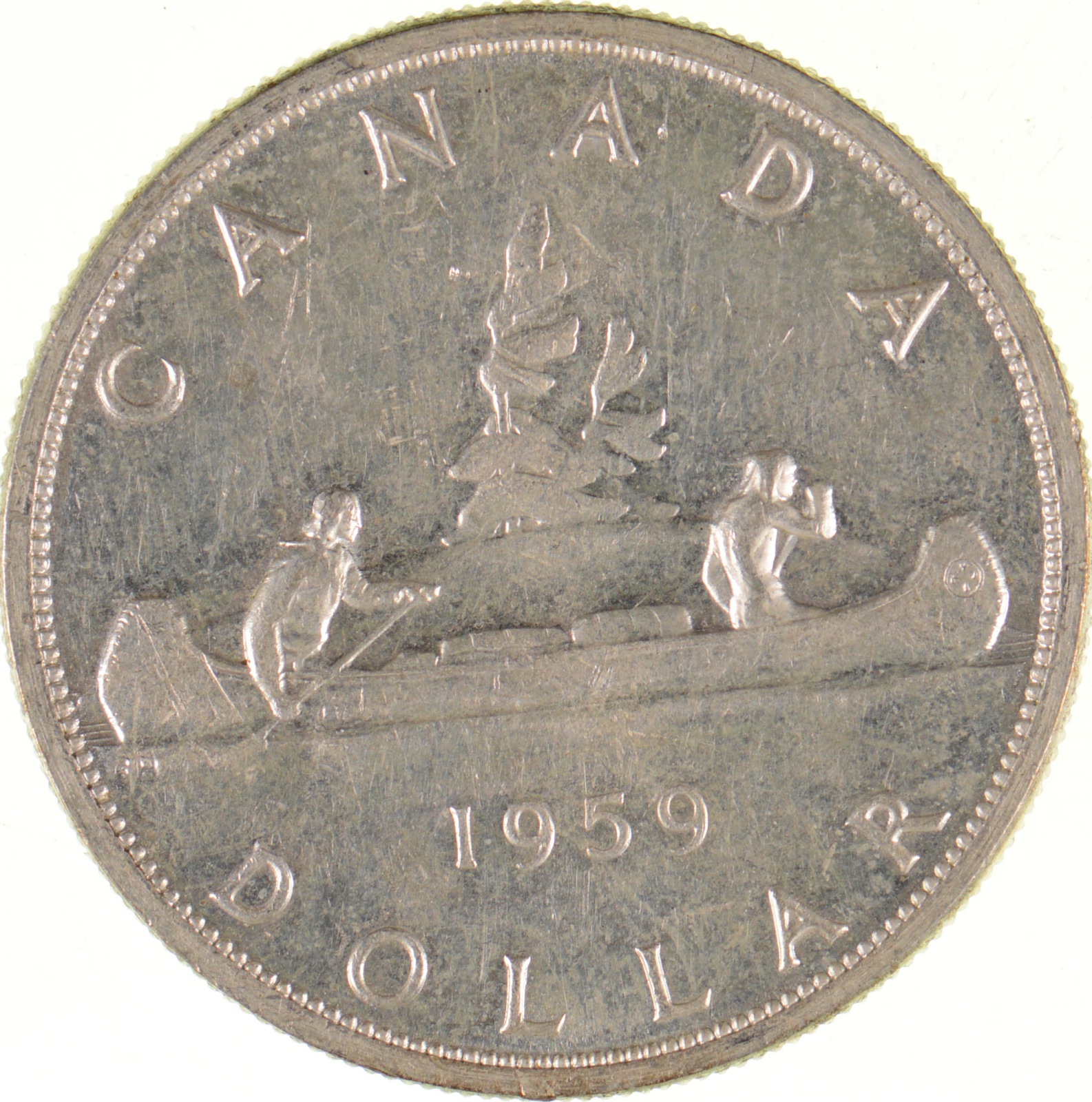 SILVER - WORLD COIN - 1959 Canada 1 Dollar - World Silver Coin ...