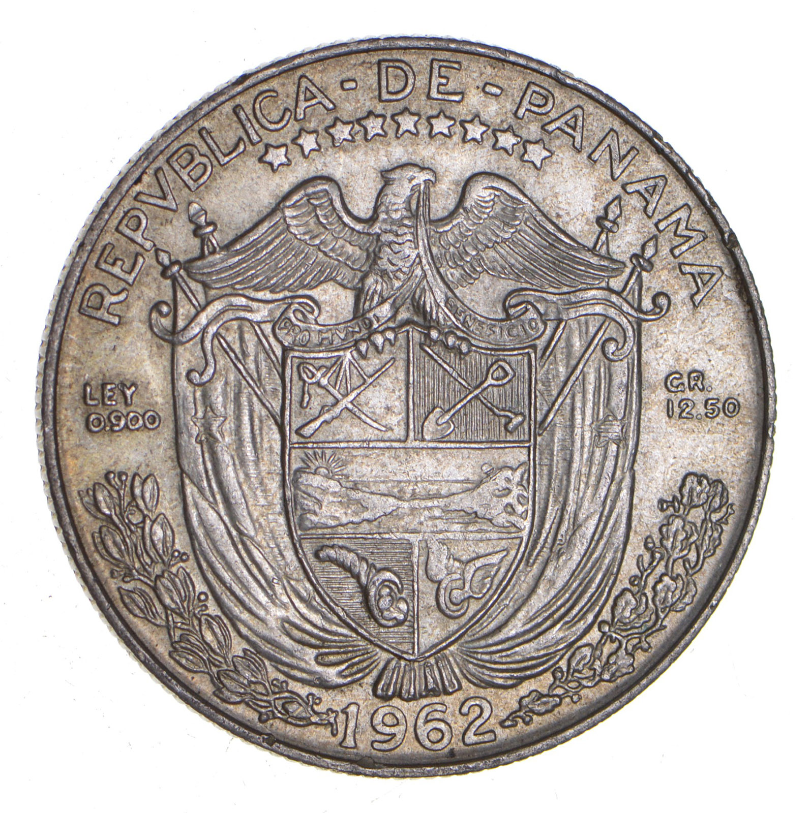 SILVER - WORLD Coin - 1962 Panama 1/2 Balboa - World Silver Coin 12.5 ...