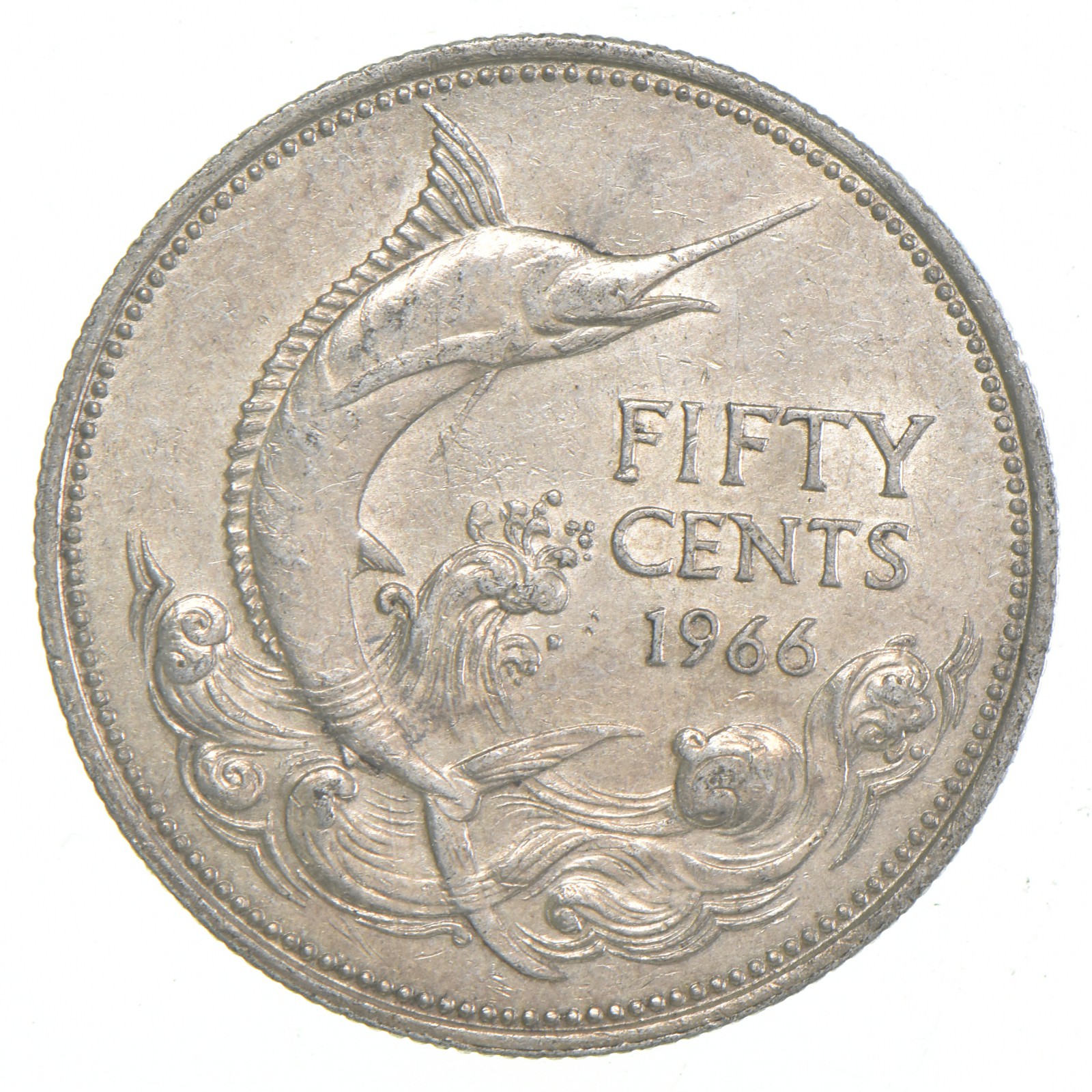 SILVER - WORLD Coin - 1966 Bahamas Islands 50 Cents - World Silver Coin ...