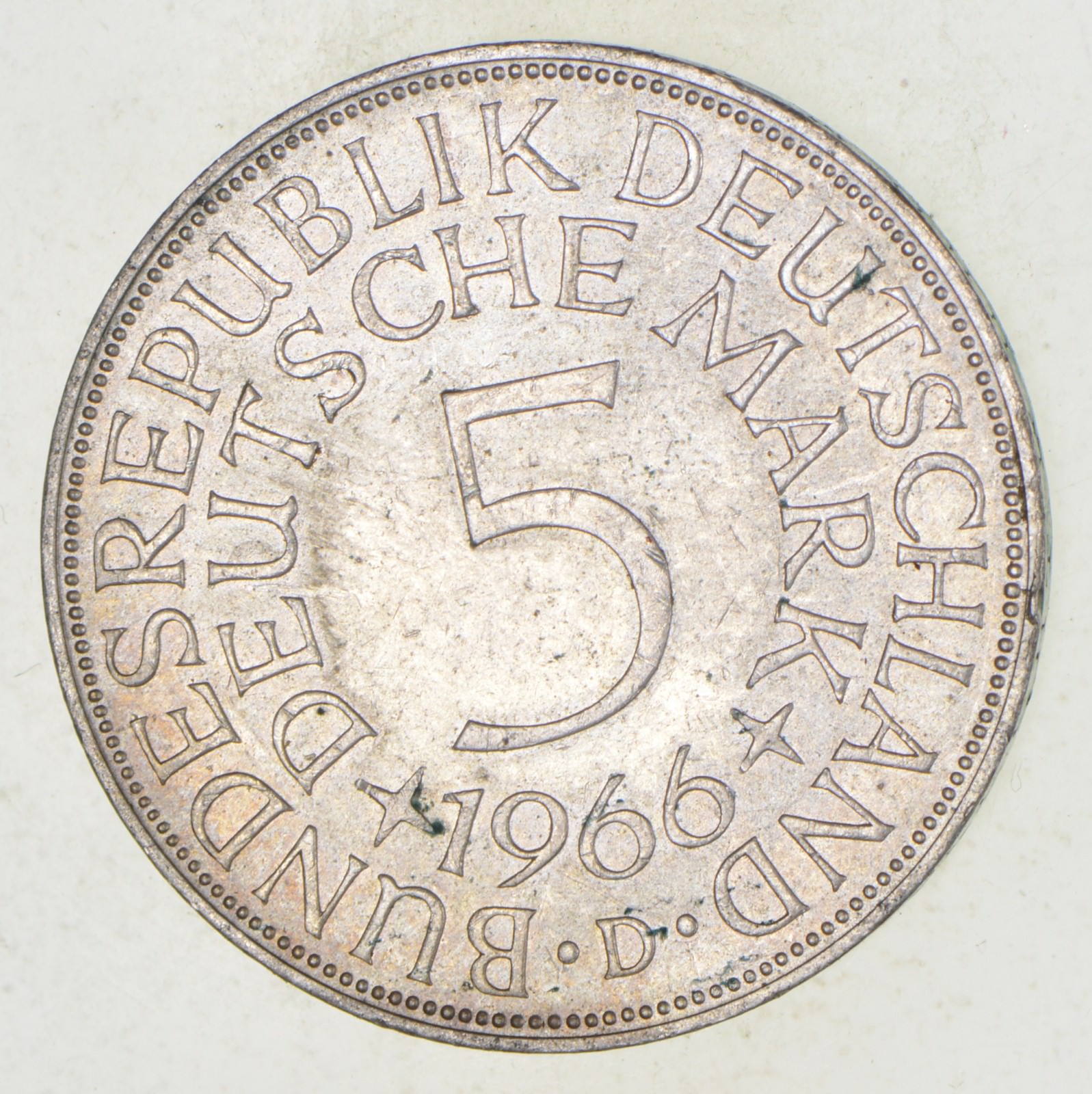 SILVER - WORLD Coin - 1966 Germany 5 Mark - World Silver Coin ...