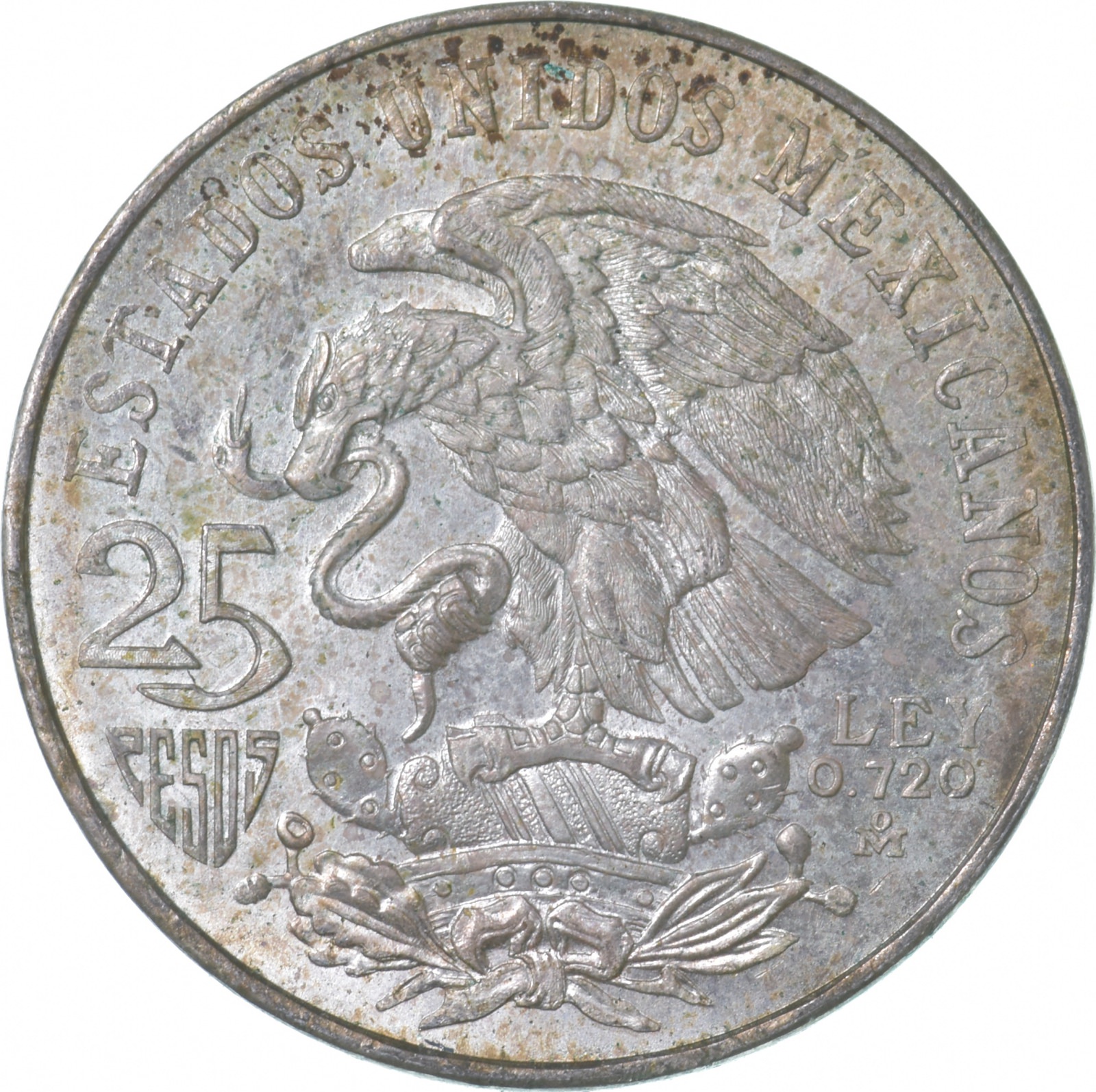 SILVER - WORLD COIN - 1968 Mexico 25 Pesos - World Silver Coin ...