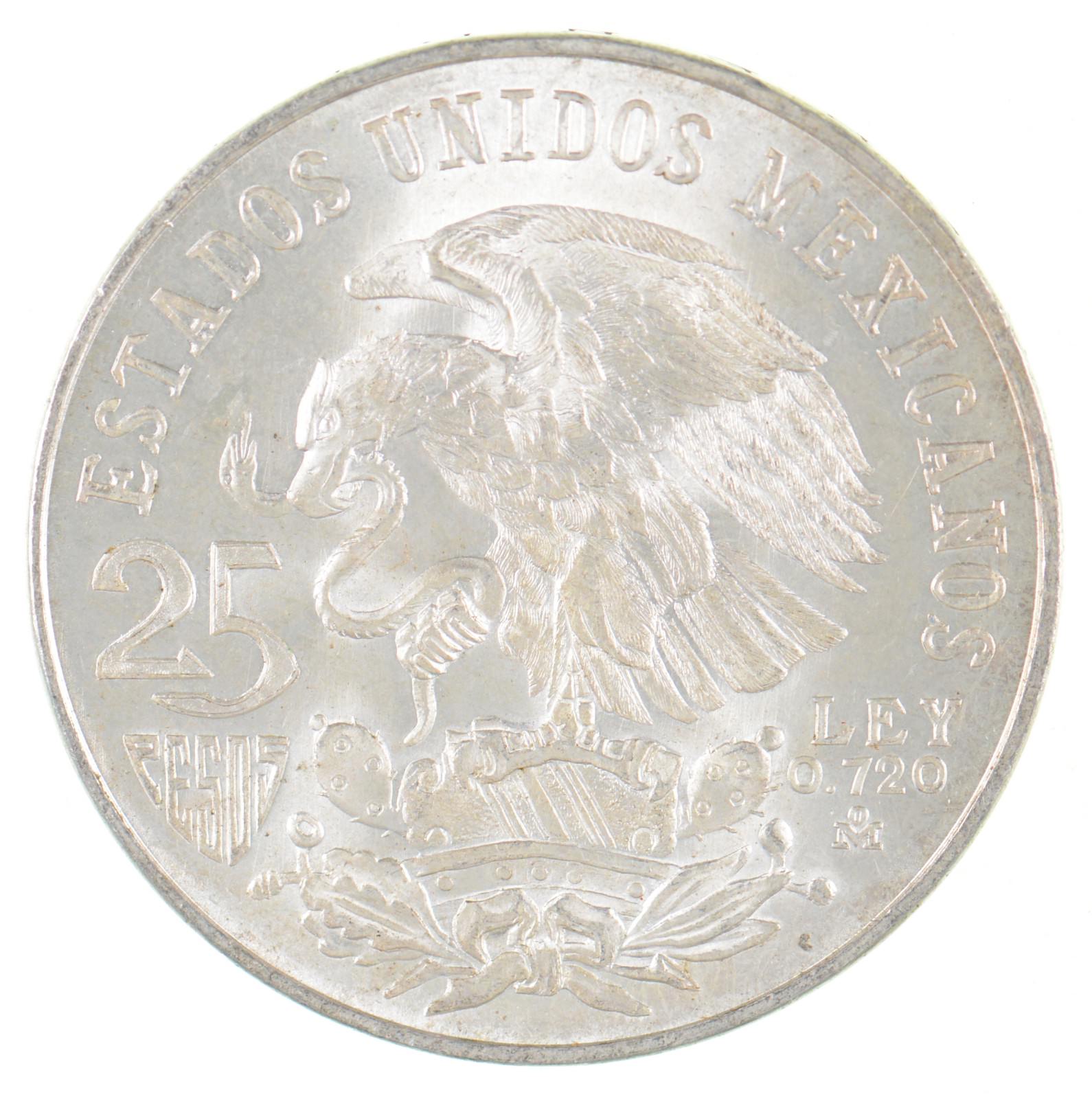 SILVER - WORLD COIN - 1968 Mexico 25 Pesos - World Silver Coin ...