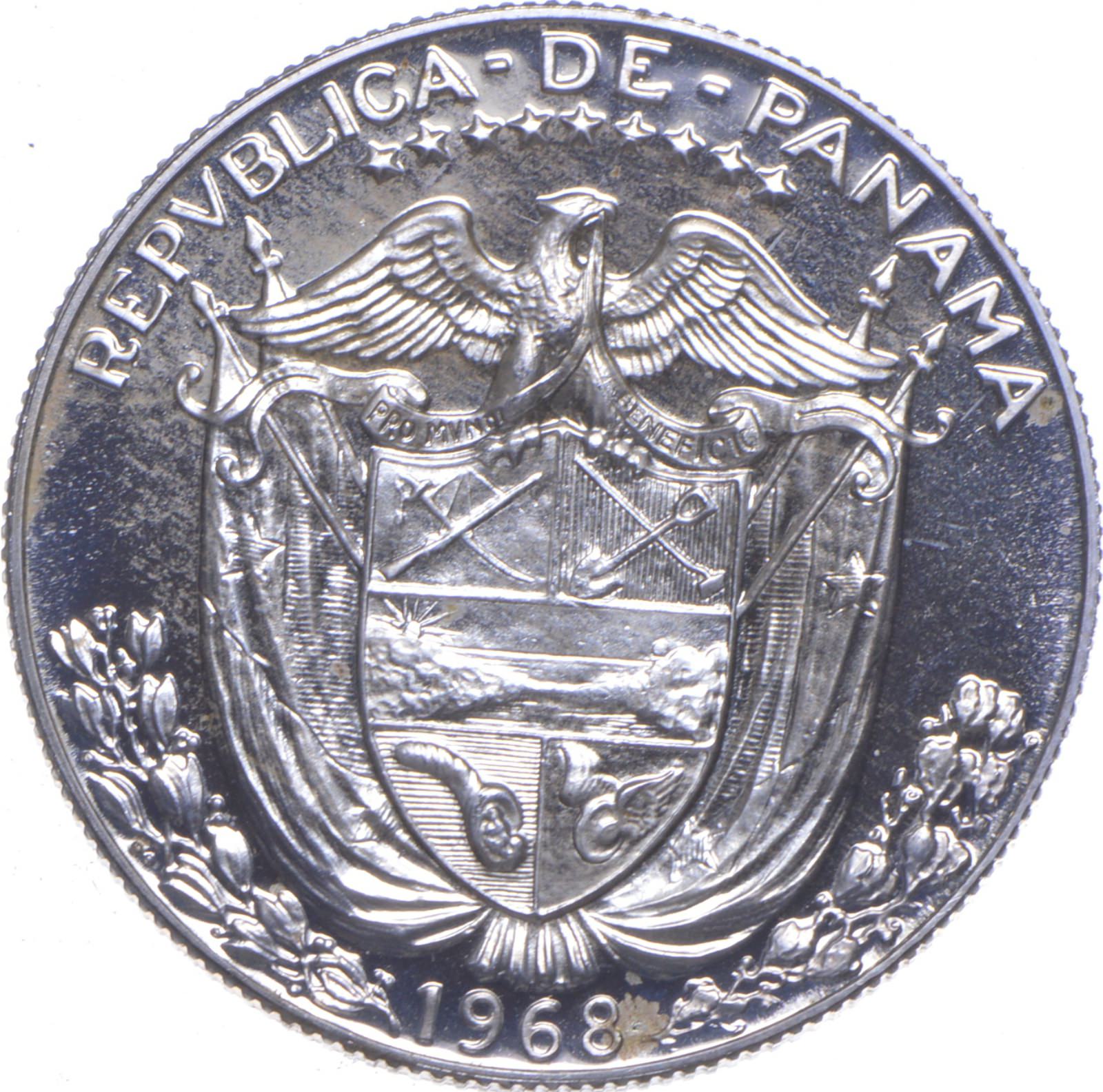 SILVER - WORLD Coin - 1968 Panama 1/2 Balboa - World Silver Coin ...