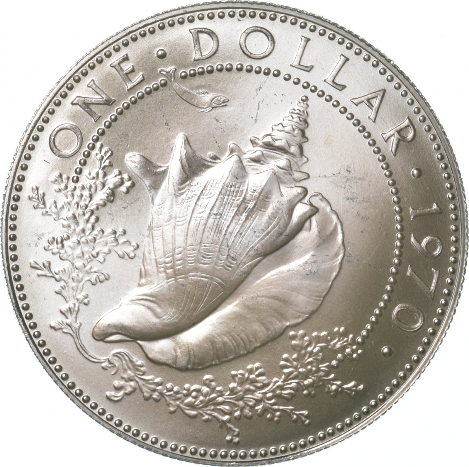 SILVER - WORLD COIN - 1970 Bahamas Islands 1 Dollar - World Silver Coin ...