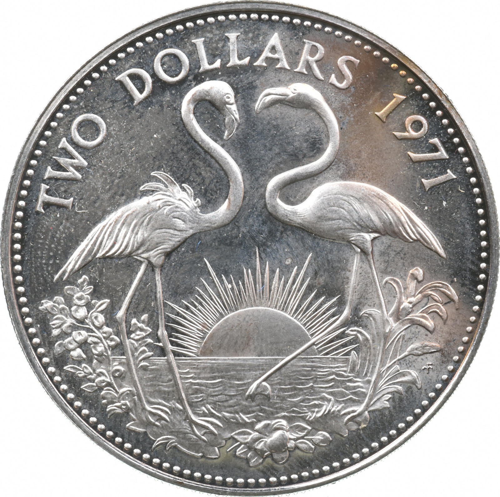 SILVER - WORLD COIN - 1971 Bahamas Islands 2 Dollars- World Silver Coin ...