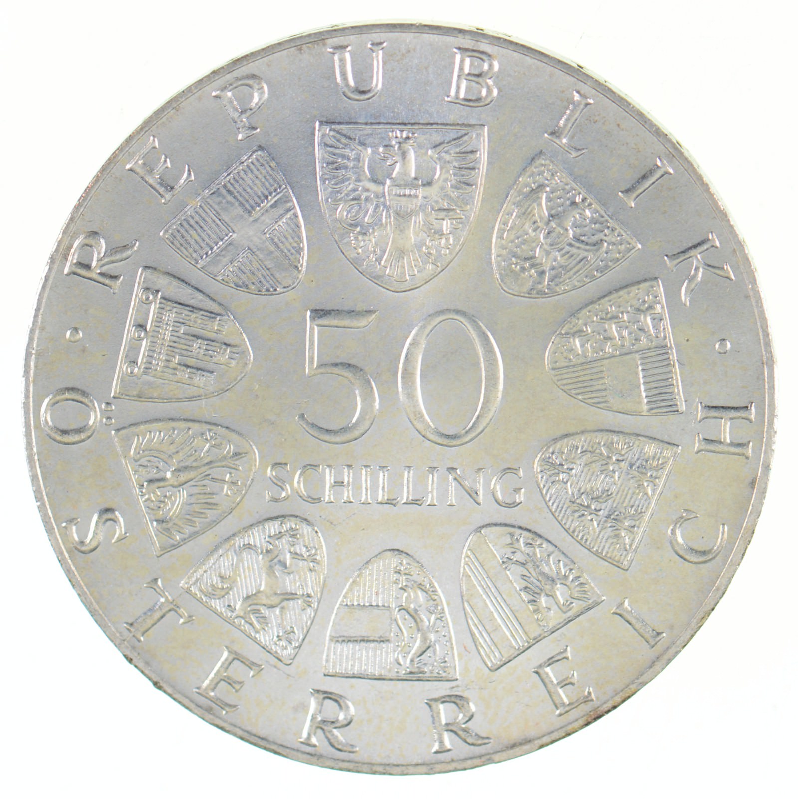 SILVER - WORLD Coin - 1974 Austria 50 Schilling - World Silver Coin ...
