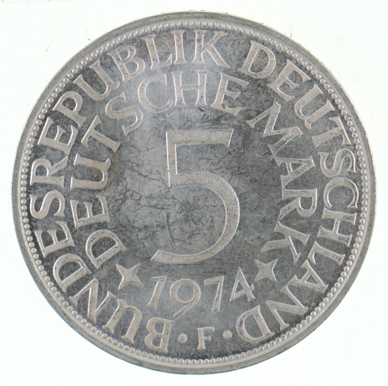 SILVER - WORLD Coin - 1974 Germany 5 Mark - World Silver Coin ...