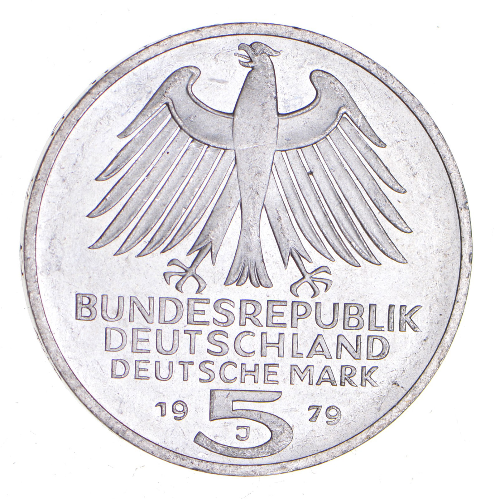 SILVER - WORLD Coin - 1979 Germany 5 Mark - World Silver Coin 11.2 ...