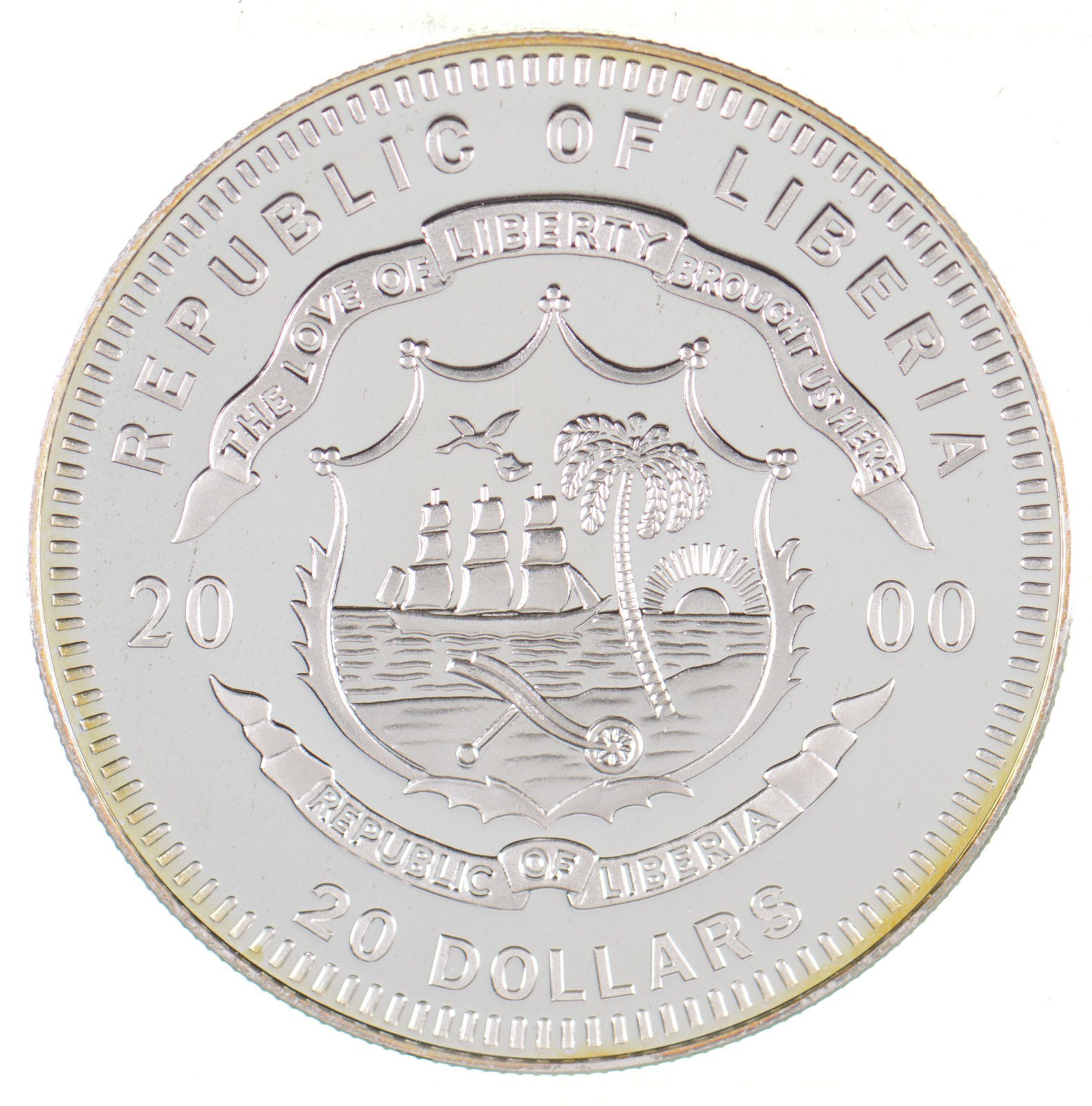 SILVER - WORLD COIN - 2000 Liberia 20 Dollars - President James K. Polk ...